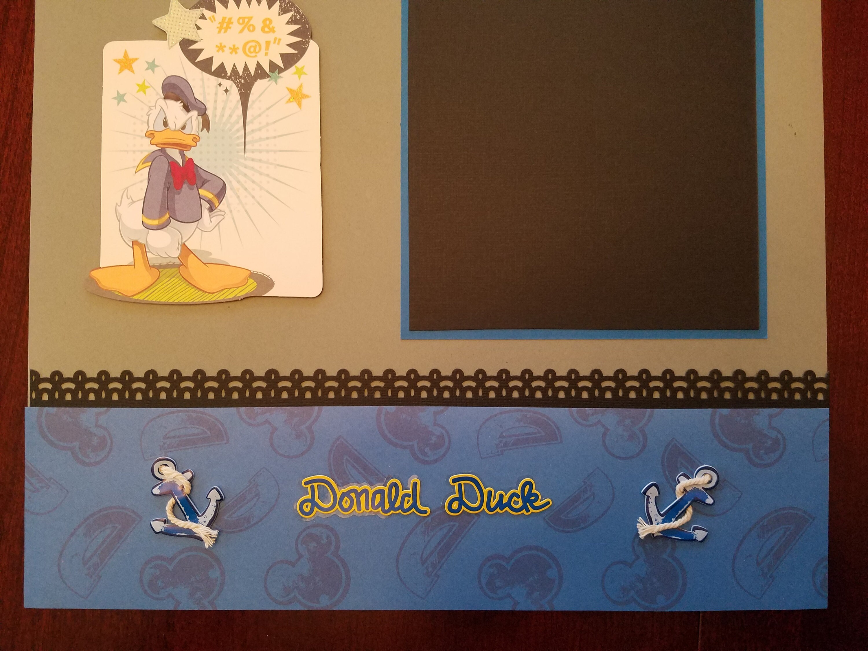 Disney Donald Duck Premade Scrapbook Layout 2 Page 12"x12" Disneyland ...