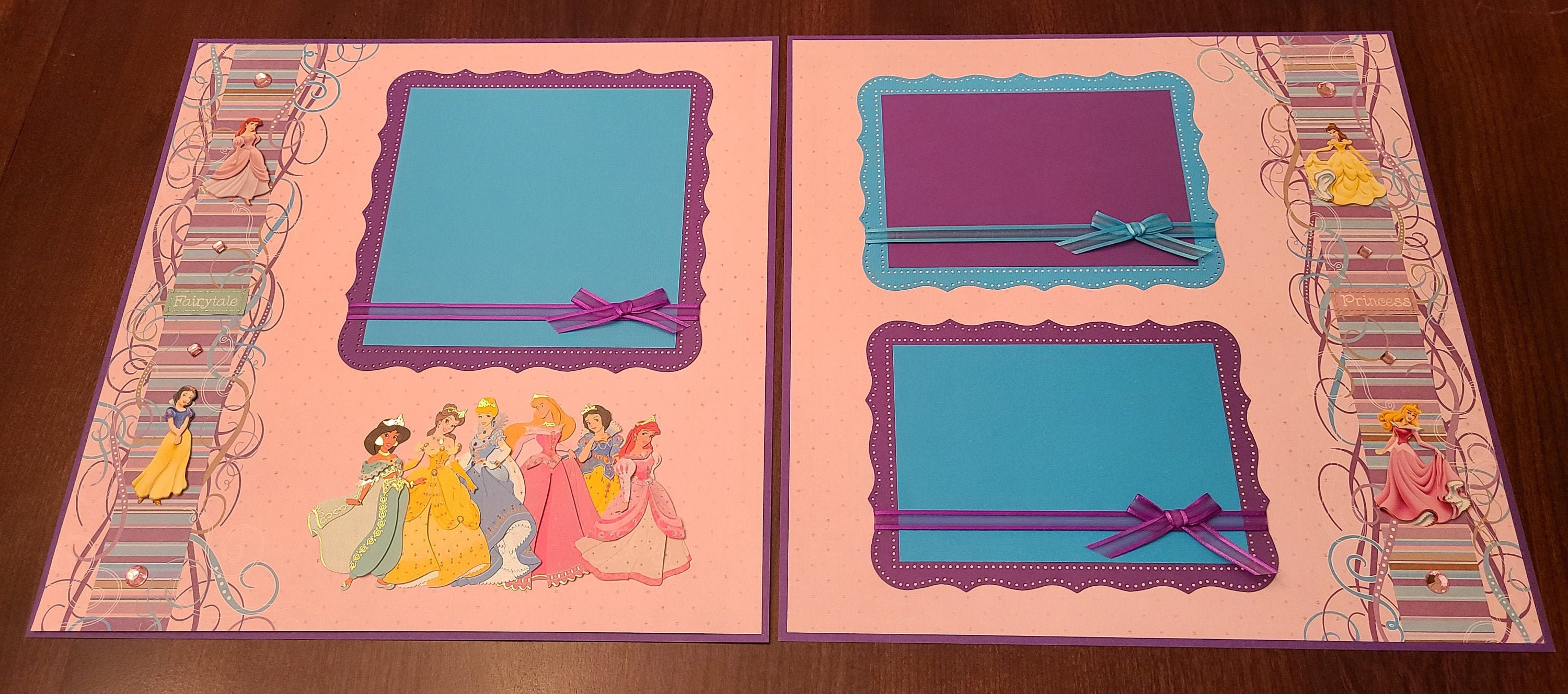 Disney Princess Scrapbook Layout 2 Page 12x12 Featuring Jasmine, Belle ...