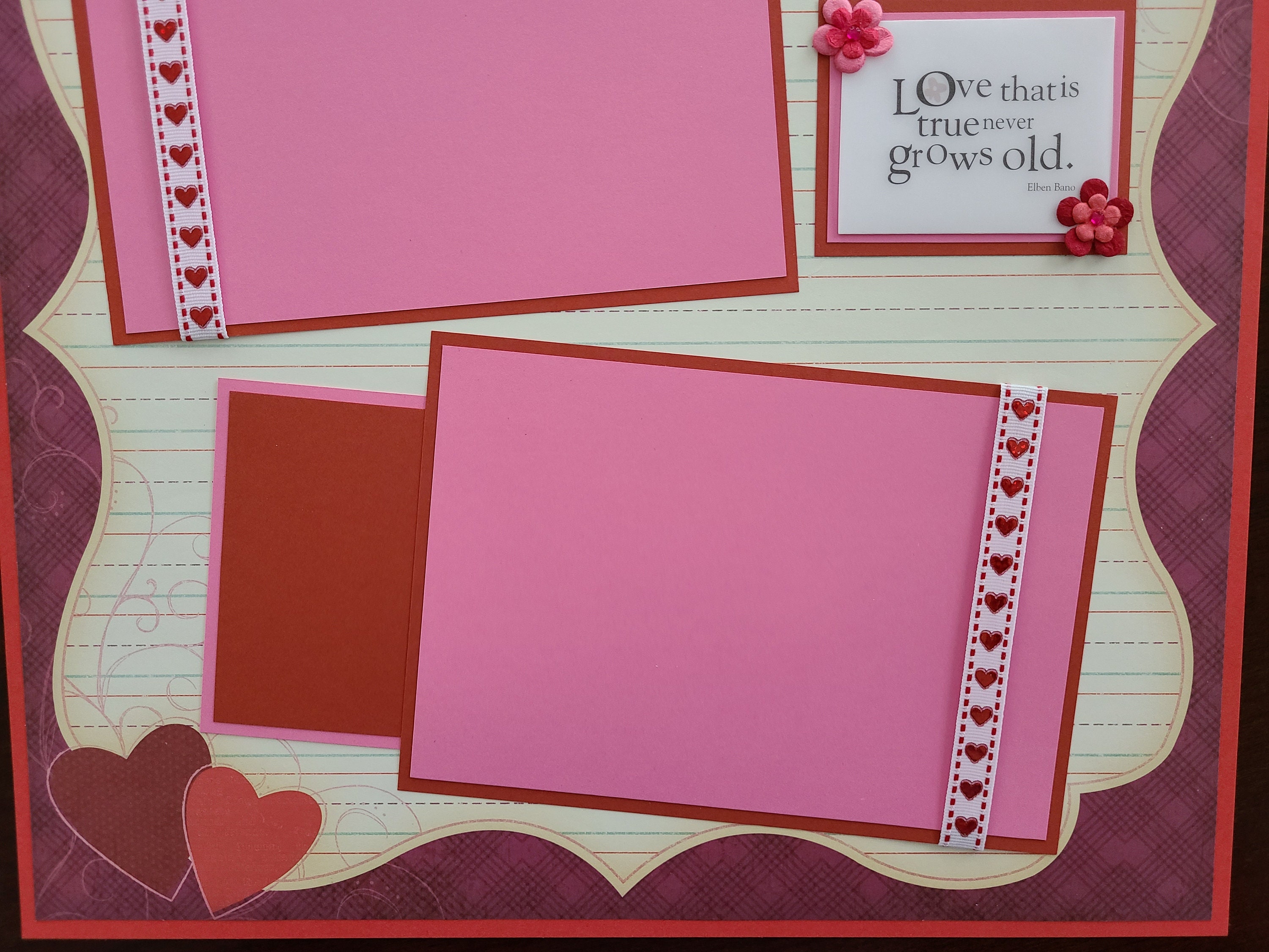 Love Themed Scrapbook Layout 1 Page 12x12 Premade Scrapbook Page ...