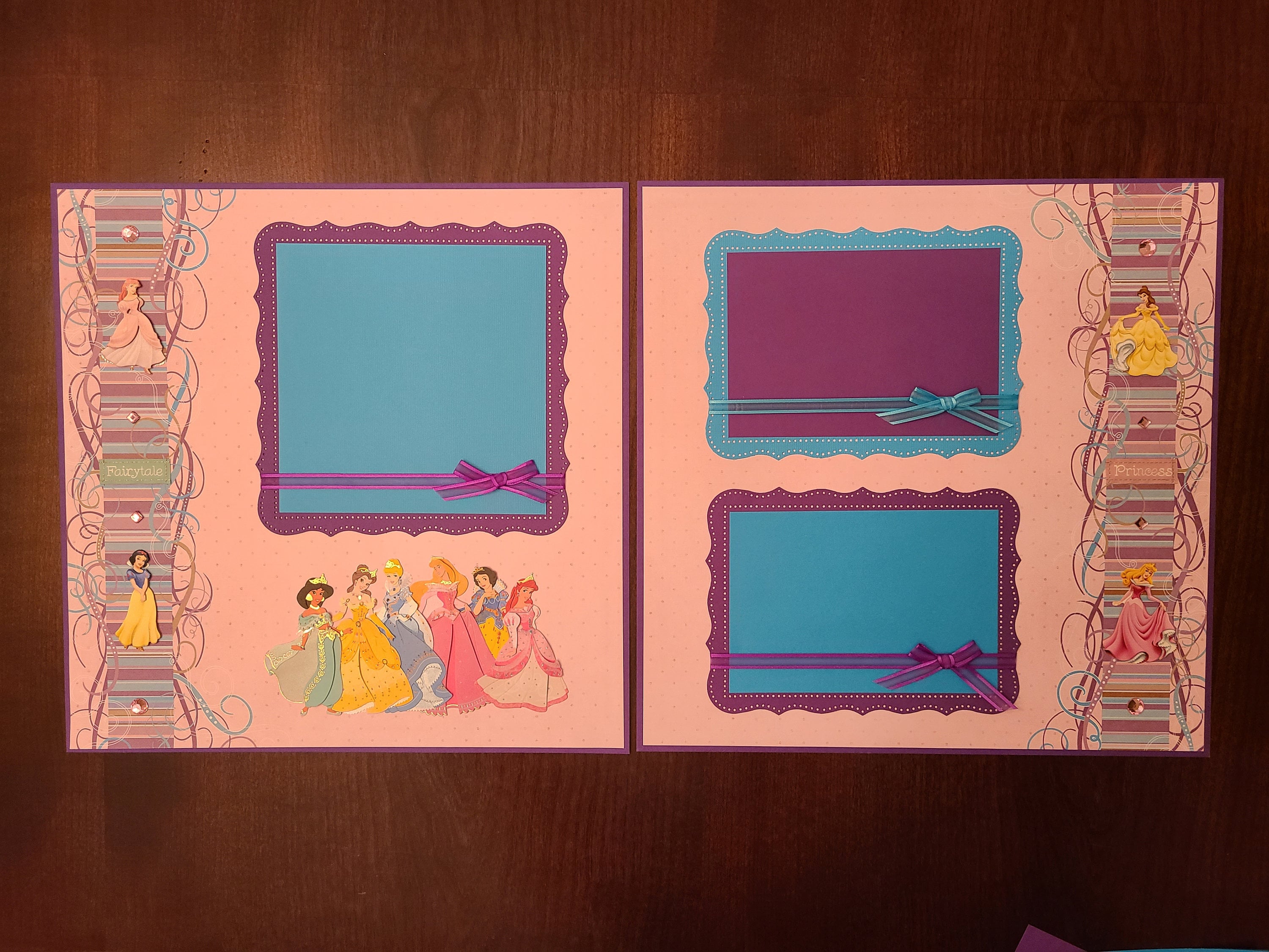 Disney Princess Scrapbook Layout 2 Page 12x12 Featuring Jasmine, Belle ...