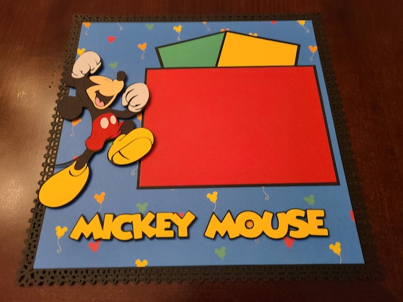 Disney Mickey Mouse Scrapbook Layout 1 Page 12x12 | Etsy