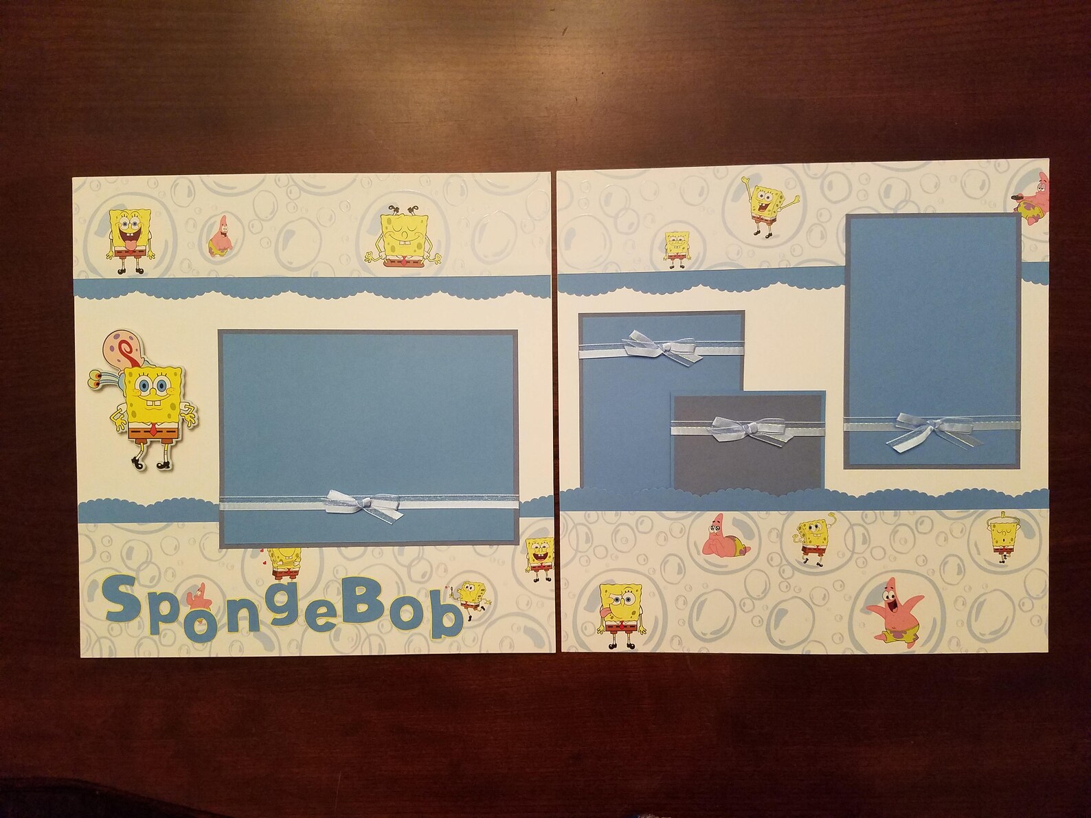 Spongebob Squarepants Premade Scrapbook Layout 2 Pages 12" X 12" Shadow ...