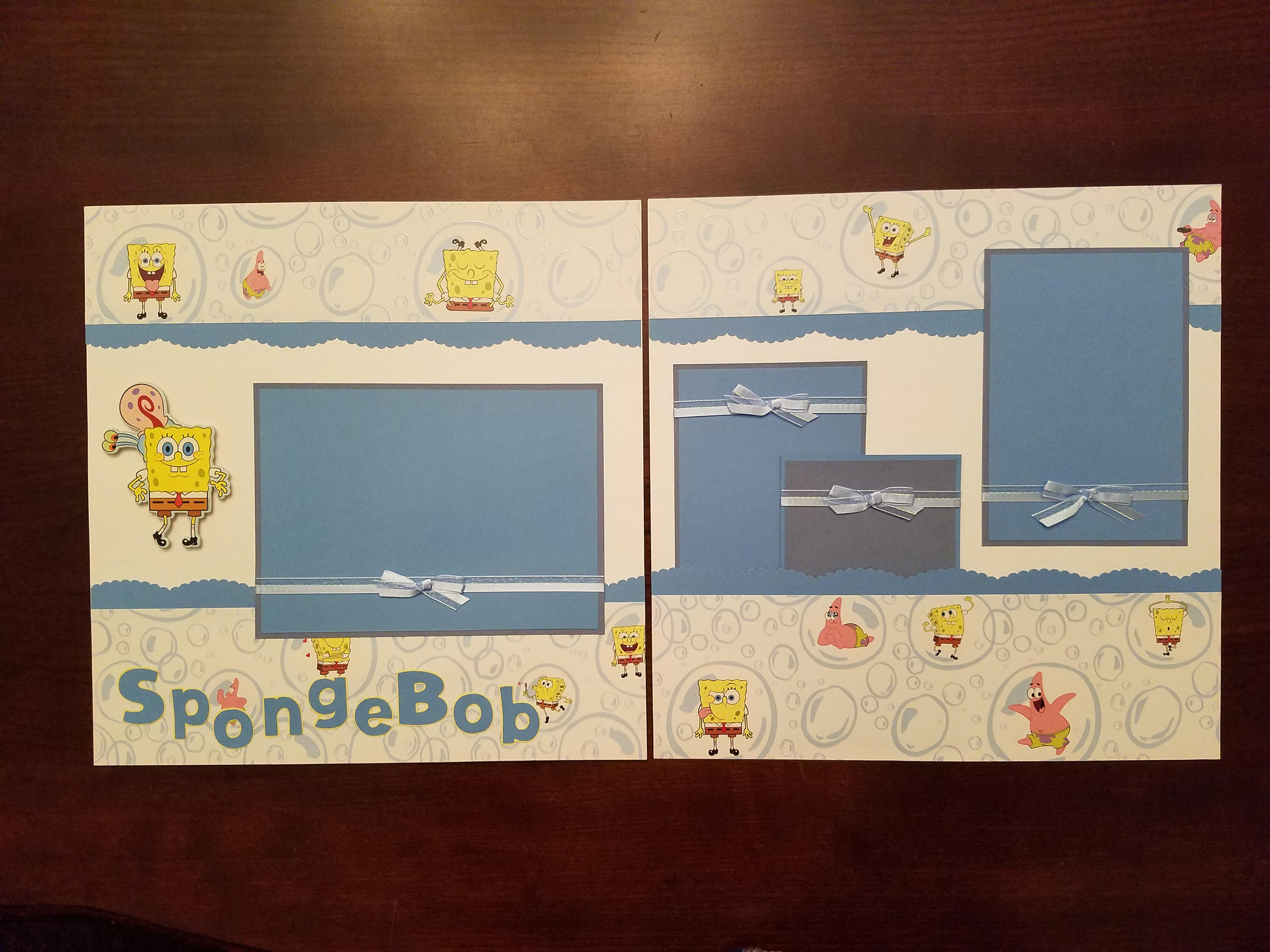 Spongebob Squarepants Premade Scrapbook Layout 2 Pages 12 X 12 Shadow ...