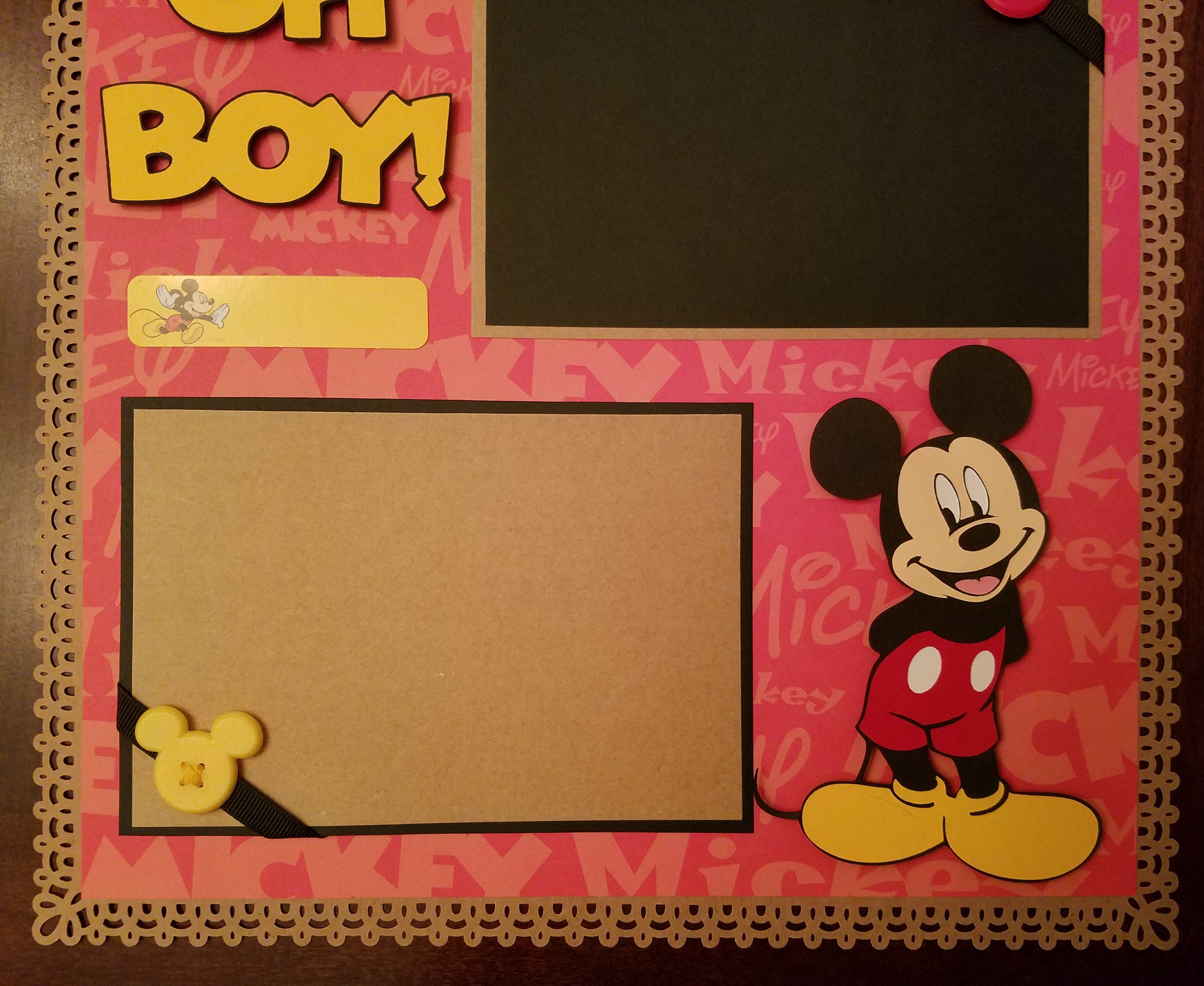 Disney Mickey Mouse Scrapbook Layout 2 Pages 12x12 Premade W/ Paper ...