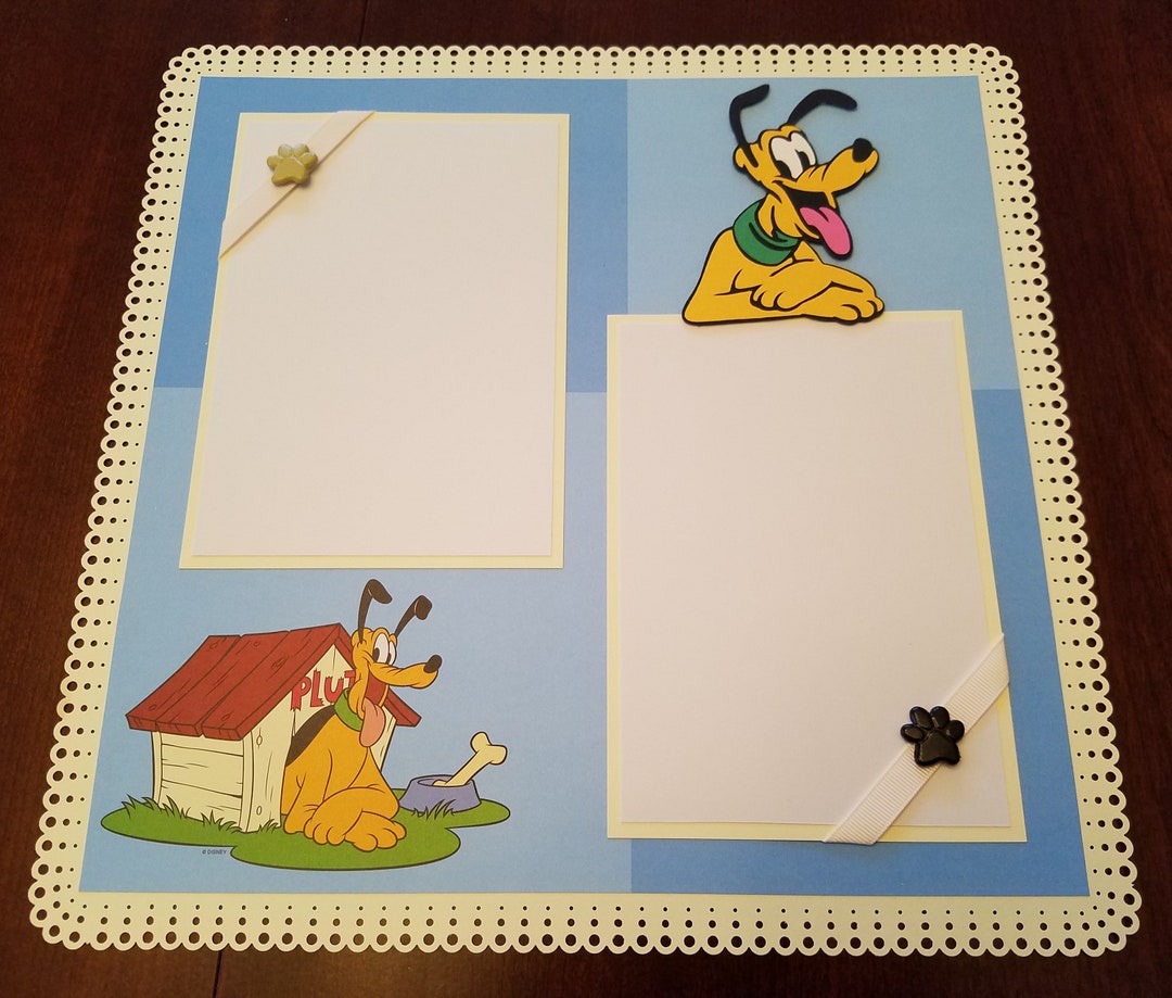 Disney Pluto Dog Themed Premade Scrapbook Layout 1 Page 12"x12" for ...
