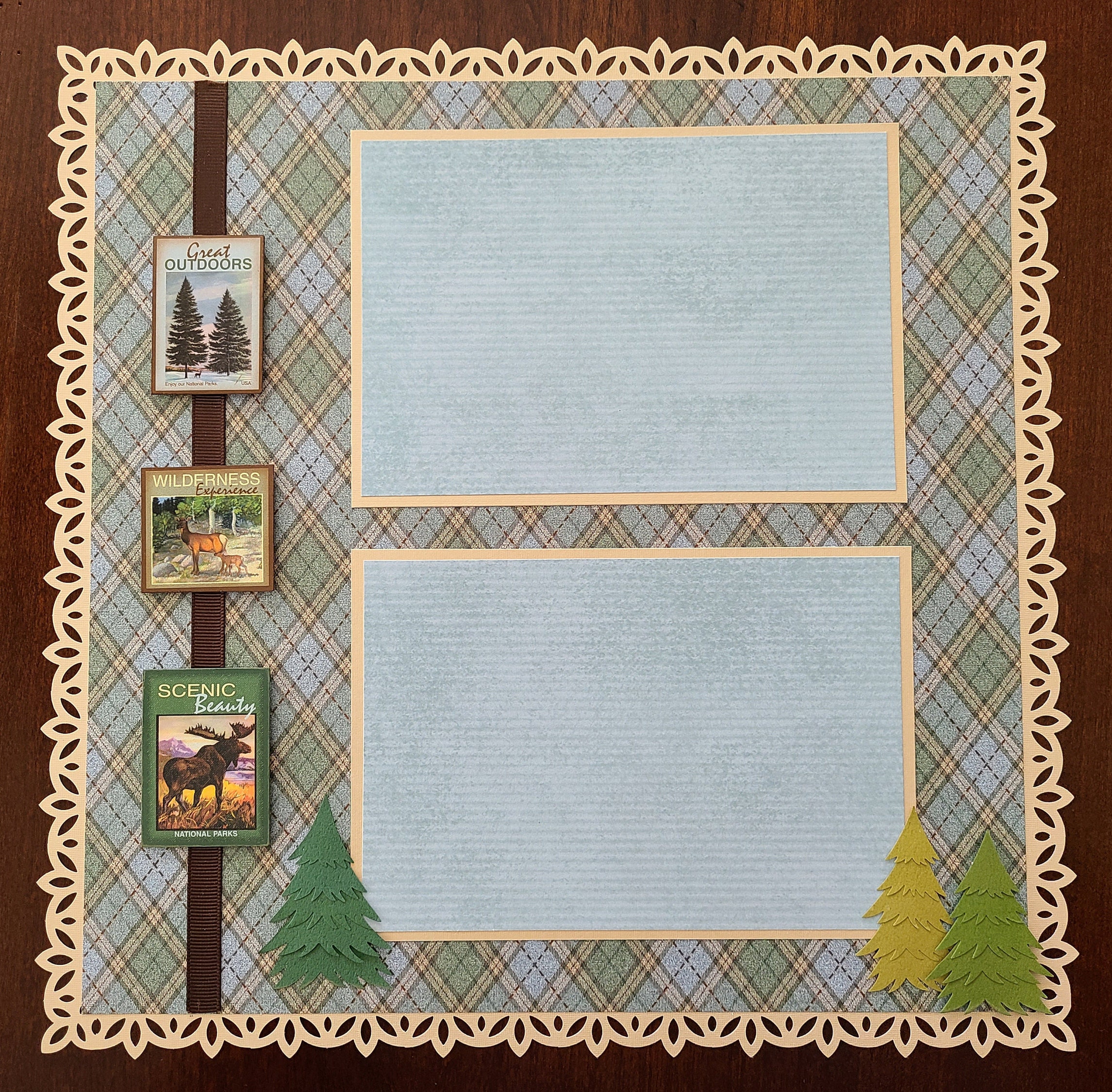 Nature Great Outdoors Scrapbook Layout 2 Page 12x12 Hiking, Camping ...