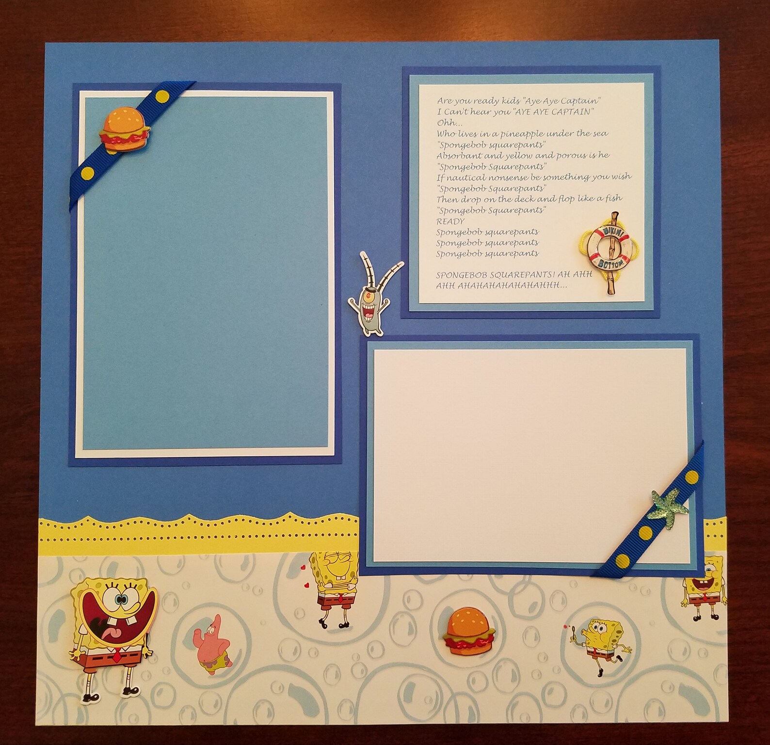 Spongebob Squarepants Scrapbook Layout 2 Page 12 X - Etsy