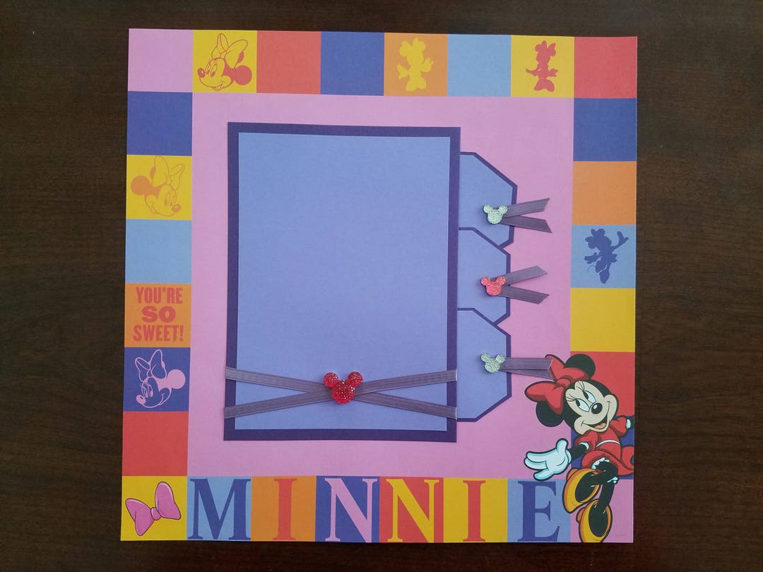 Disney Minnie Mouse Scrapbook Layout 1 Page 12"x12" Premade Page ...