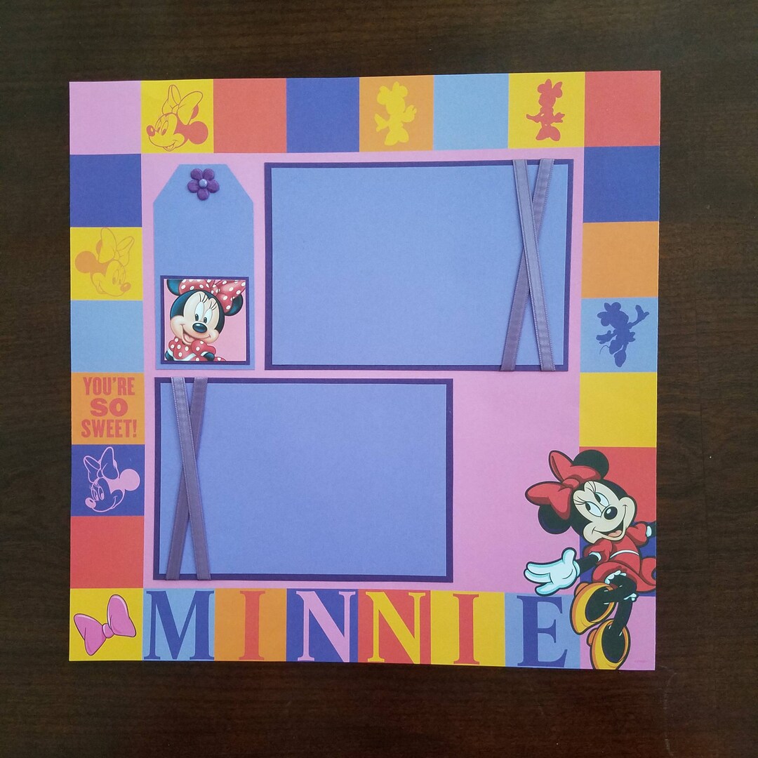 Disney Minnie Mouse Scrapbook Layout 1 Page 12"x12" Premade Layout ...