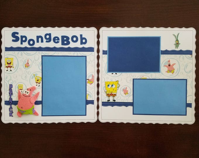 Spongebob Squarepants Scrapbook Layout 2 Page 12 X 12 Premade Pages ...