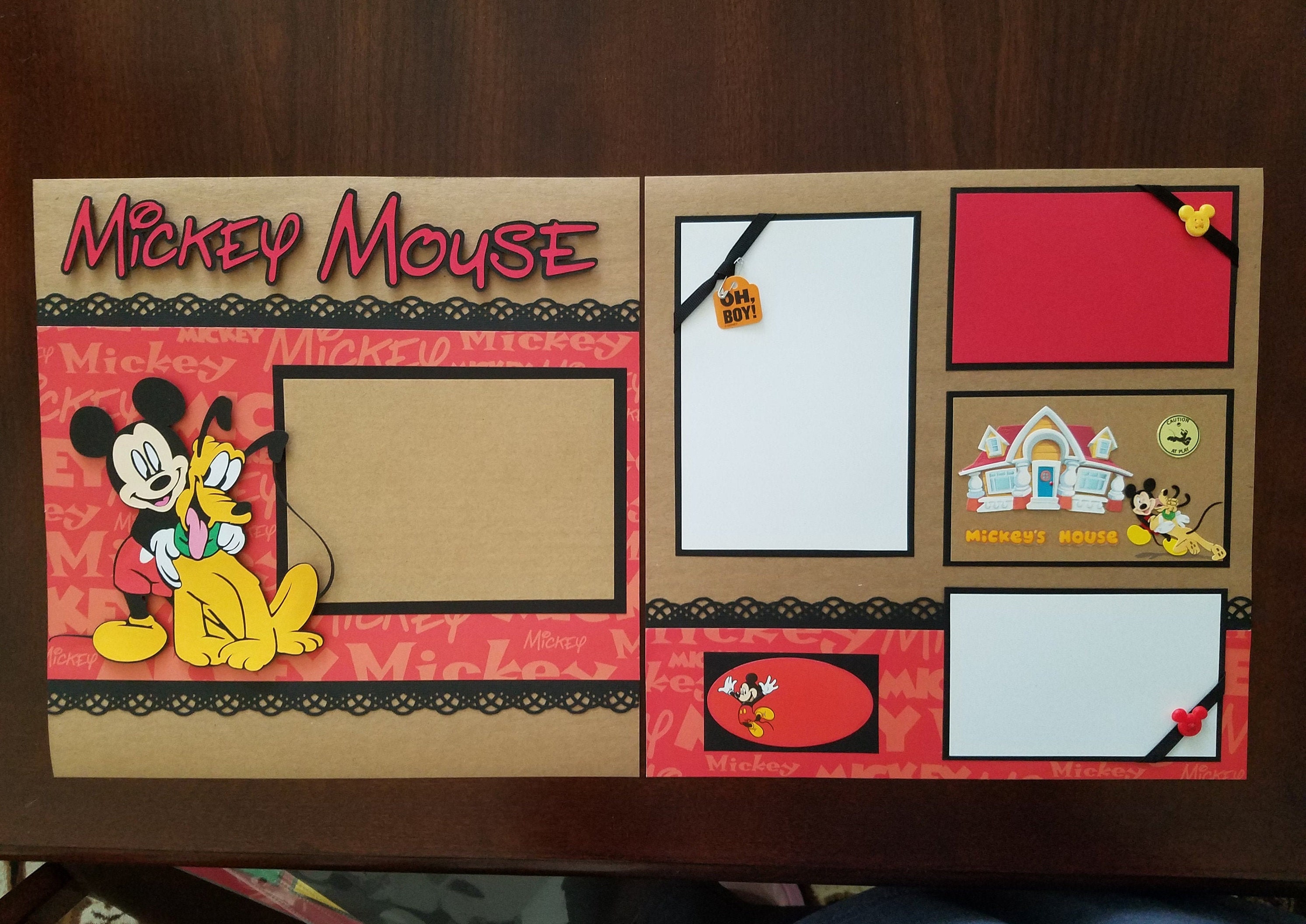 Disney Mickey Mouse Scrapbook Layout 2 Page 12x12 Etsy