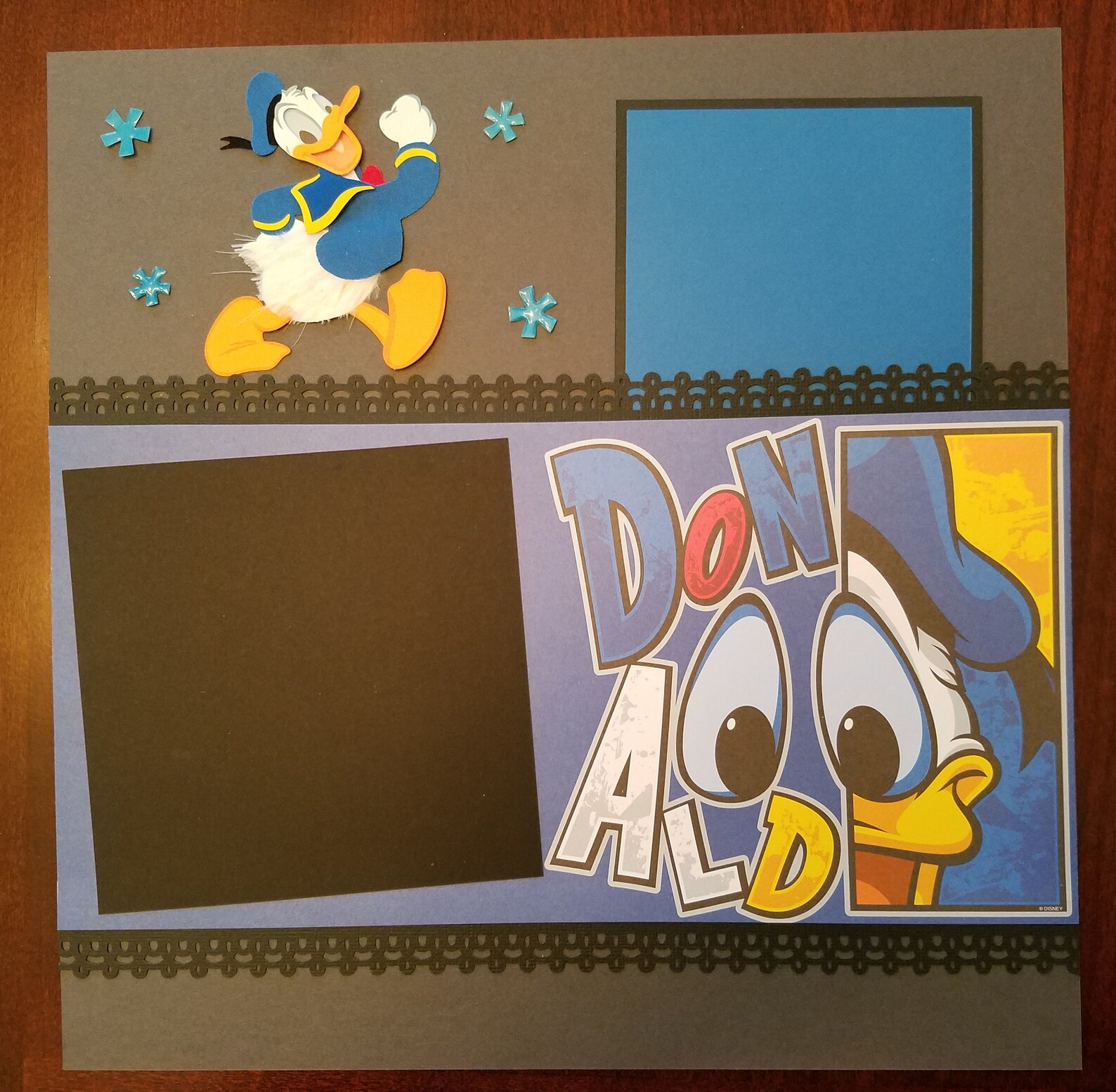 Disney Donald Duck Premade Scrapbook Layout 2 Page 12"x12" Disneyland ...