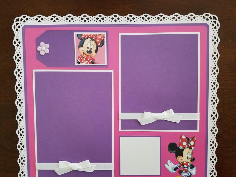 Disney Minnie Mouse Scrapbook Layout 1 Page 12"x12" Premade Layout ...