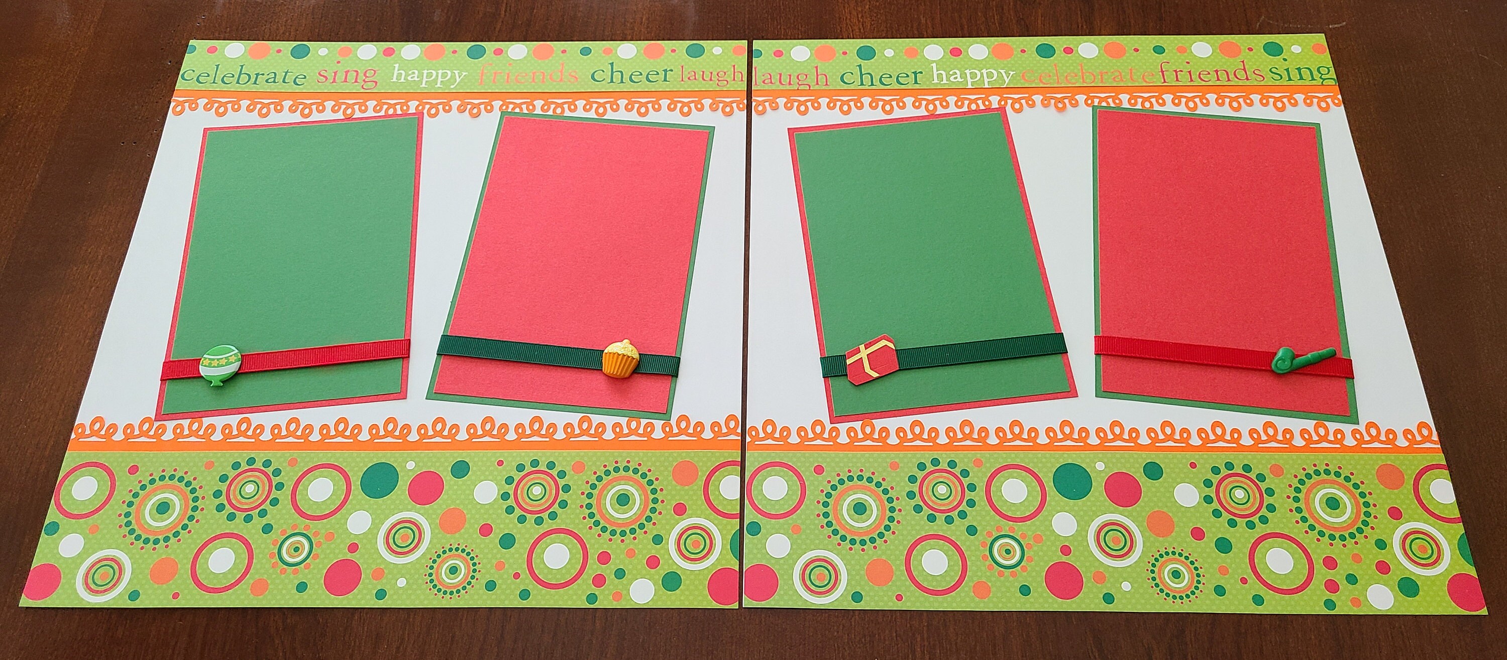 Celebrate Party Themed Scrapbook Layout 2 Pages | Etsy