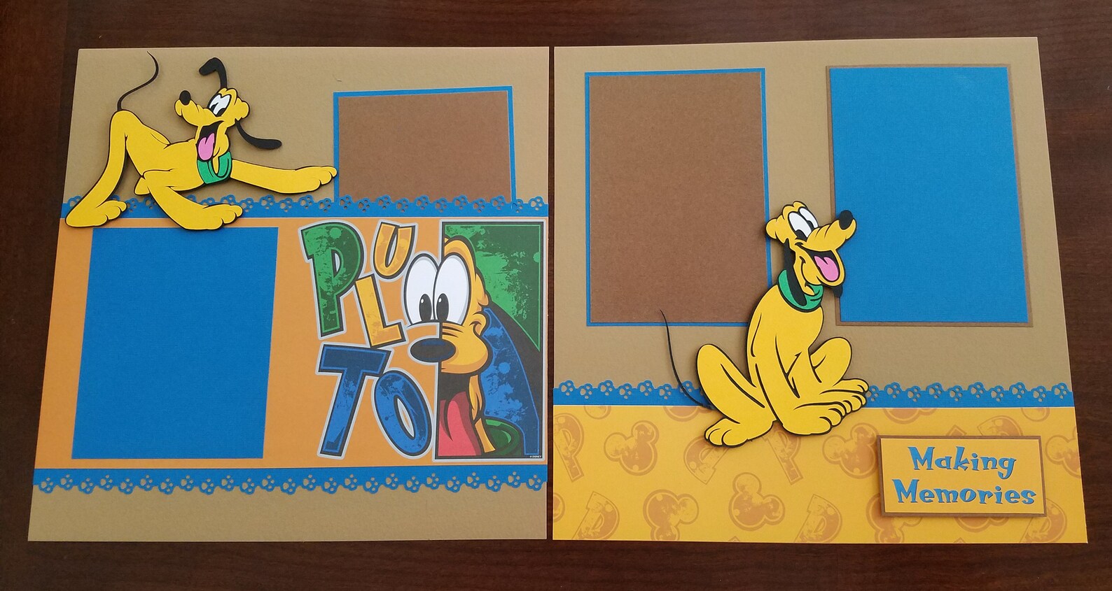 Disney Pluto Scrapbook Layout 2 Page 12"x12" Premade Dog Themed ...