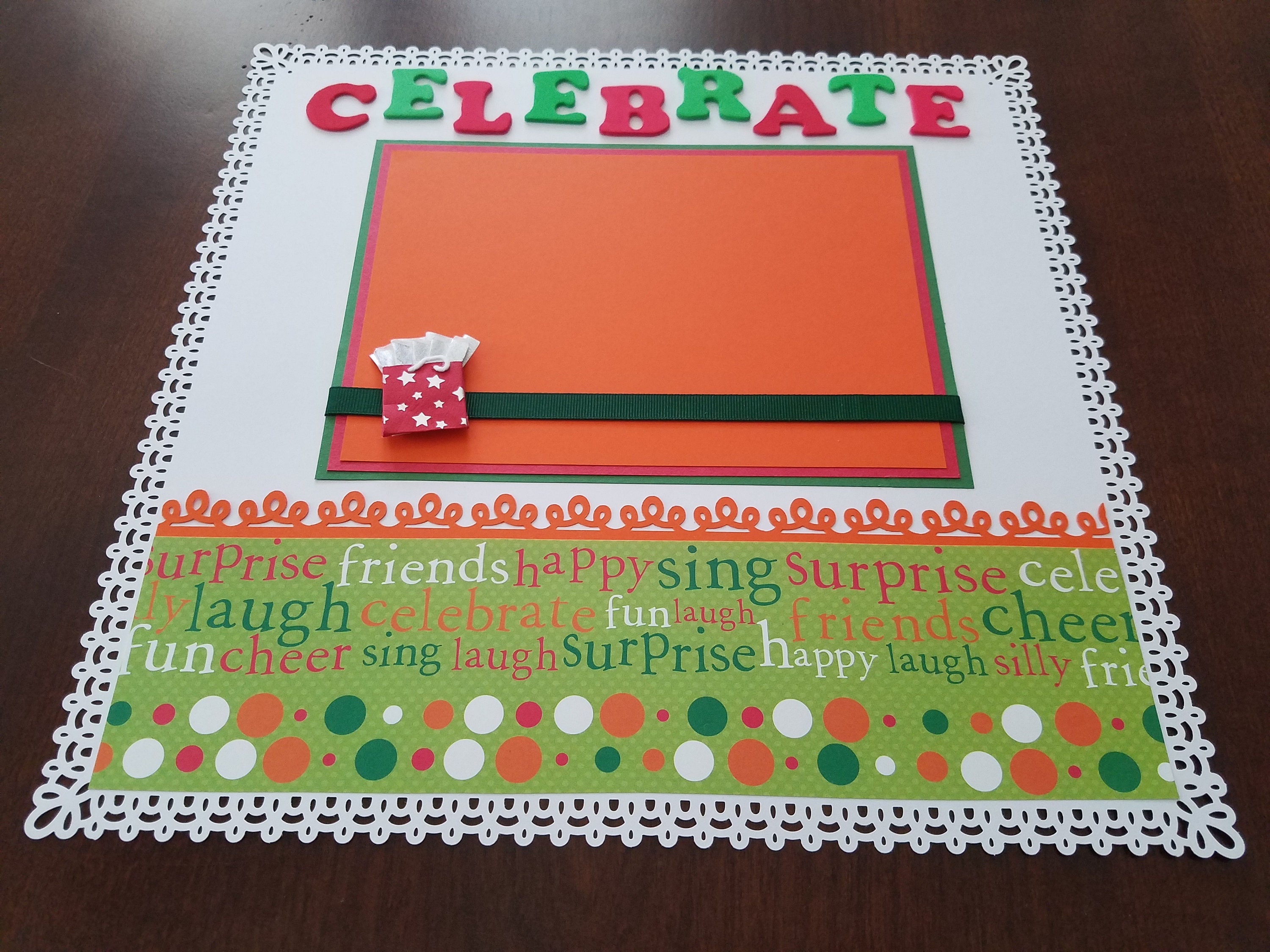 Celebrate Party Themed Scrapbook Layout 2 Pages 12"x12" Premade ...