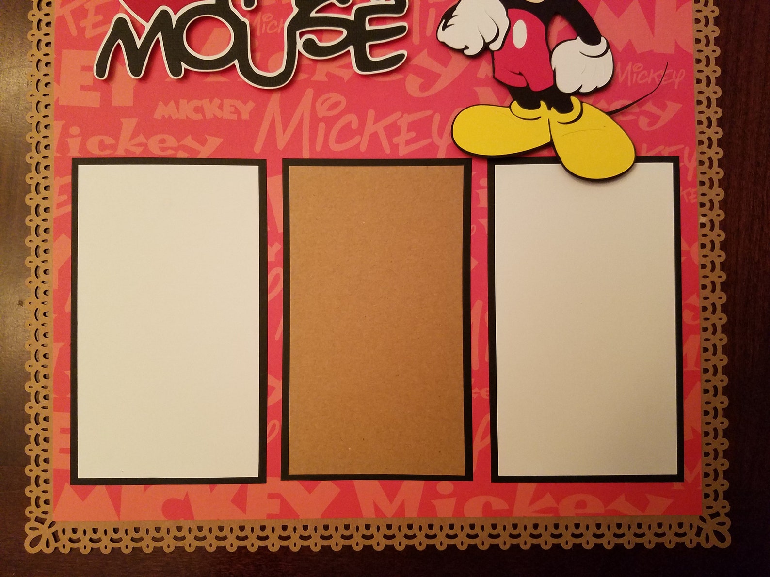 Disney Mickey Mouse Scrapbook Layout 2 Pages 12x12 Premade W/ Paper ...