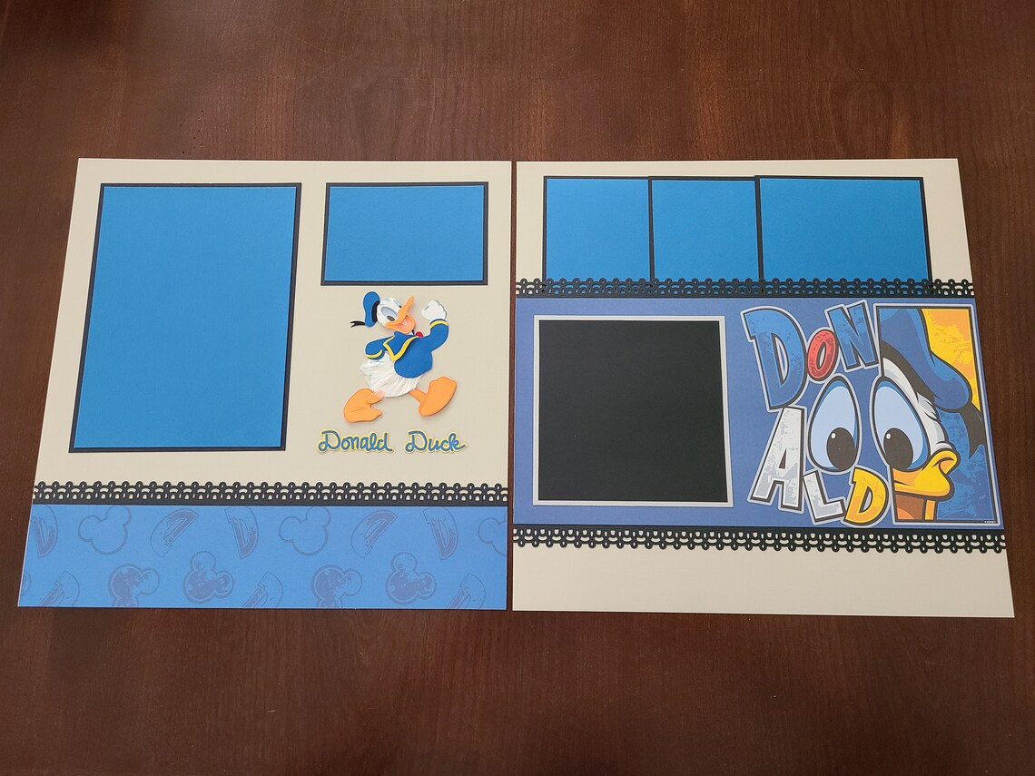 Disney Donald Duck Premade Scrapbook Layout 2 Page - Etsy