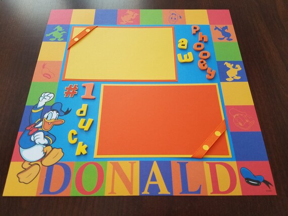 Disney Donald Duck Scrapbook Layout 1 Page 12x12 - Etsy