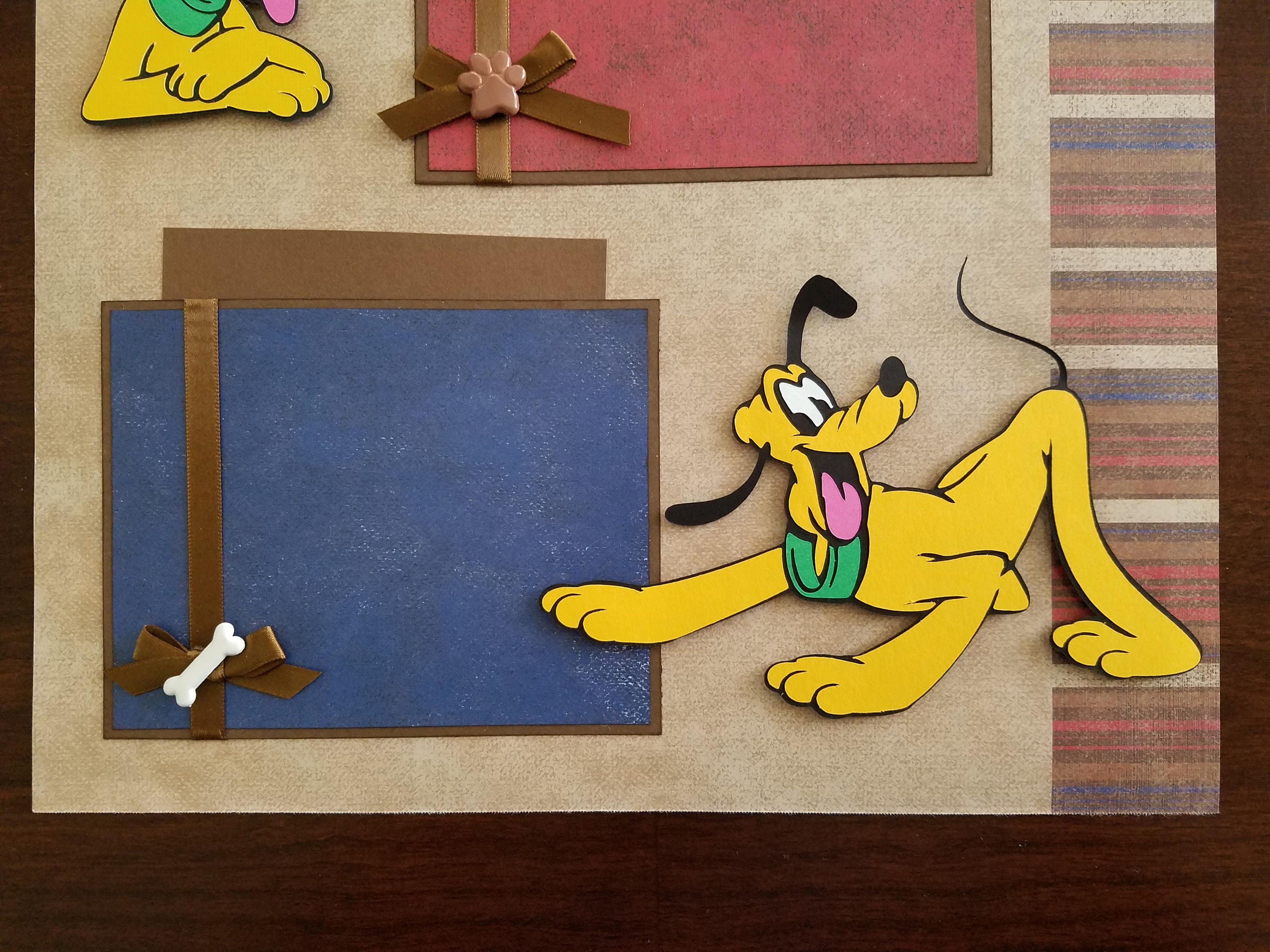 Disney Pluto Scrapbook Premade Layout 2 Page 12x12 Dog Themed Scrapbook ...