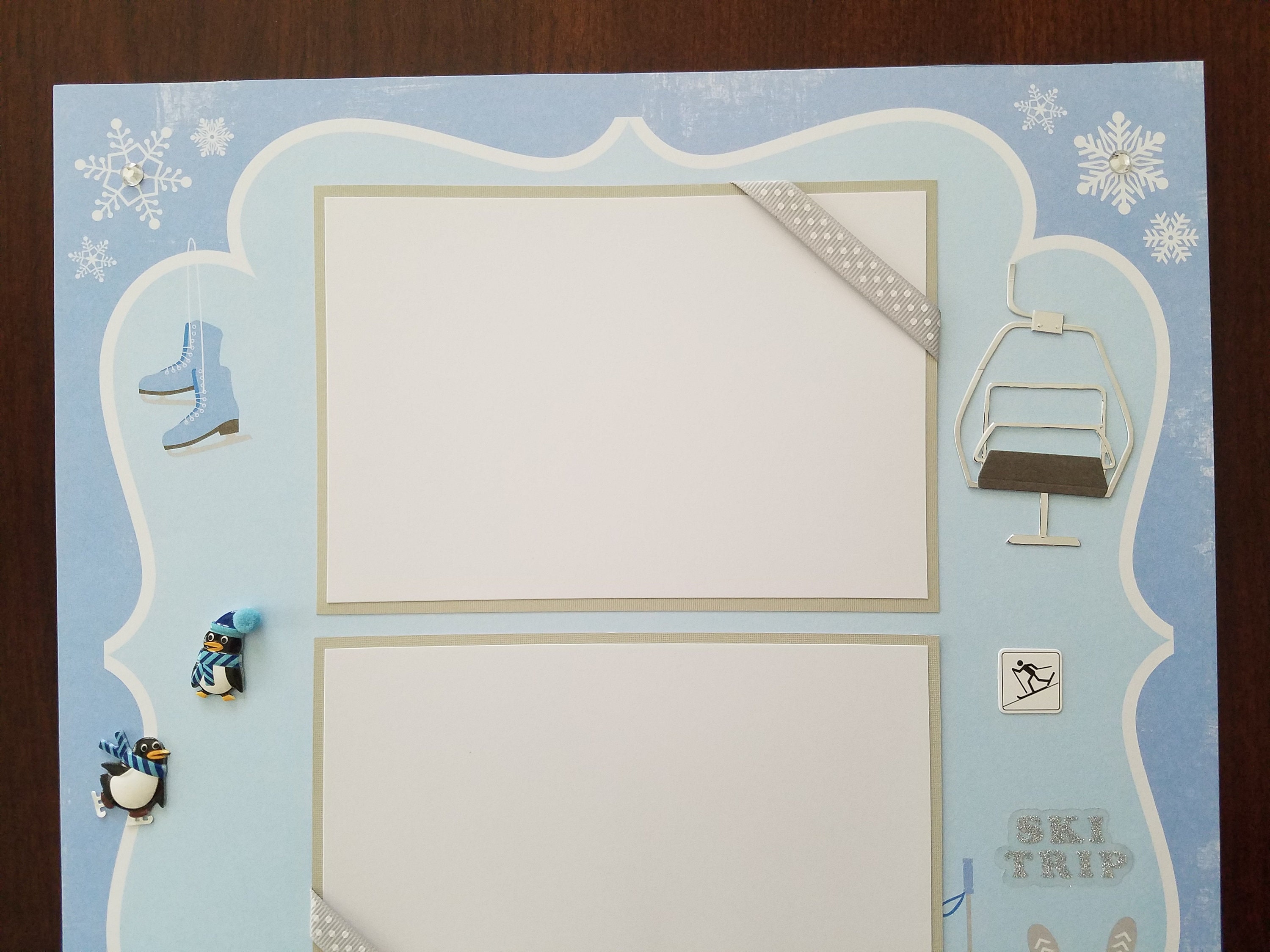 Winter Activities Themed Scrapbook Layout 1 Page 12"x12" Premade for ...