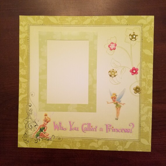 Disney Tinkerbell Scrapbook Layout 1 Page 12x12 | Etsy