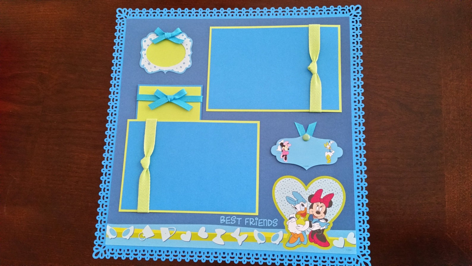 Disney Minnie Mouse And Daisy Duck Premade Scrapbook Layout 1 Page 12x12 Best Friends Shadow Box