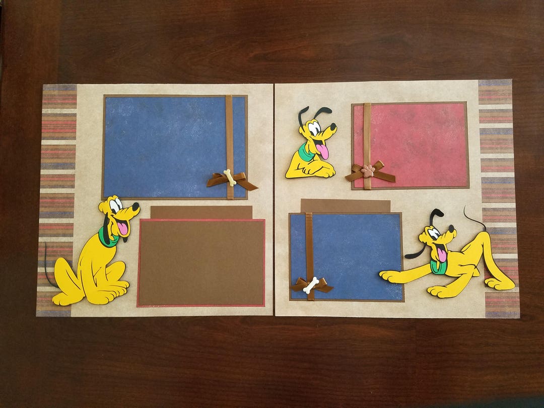 Disney Pluto Scrapbook Premade Layout 2 Page 12x12 Dog Themed Scrapbook ...