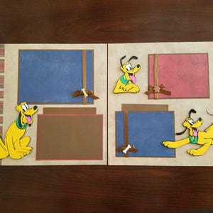 Disney Pluto Scrapbook Premade Layout 2 Page 12x12 Dog Themed Scrapbook ...