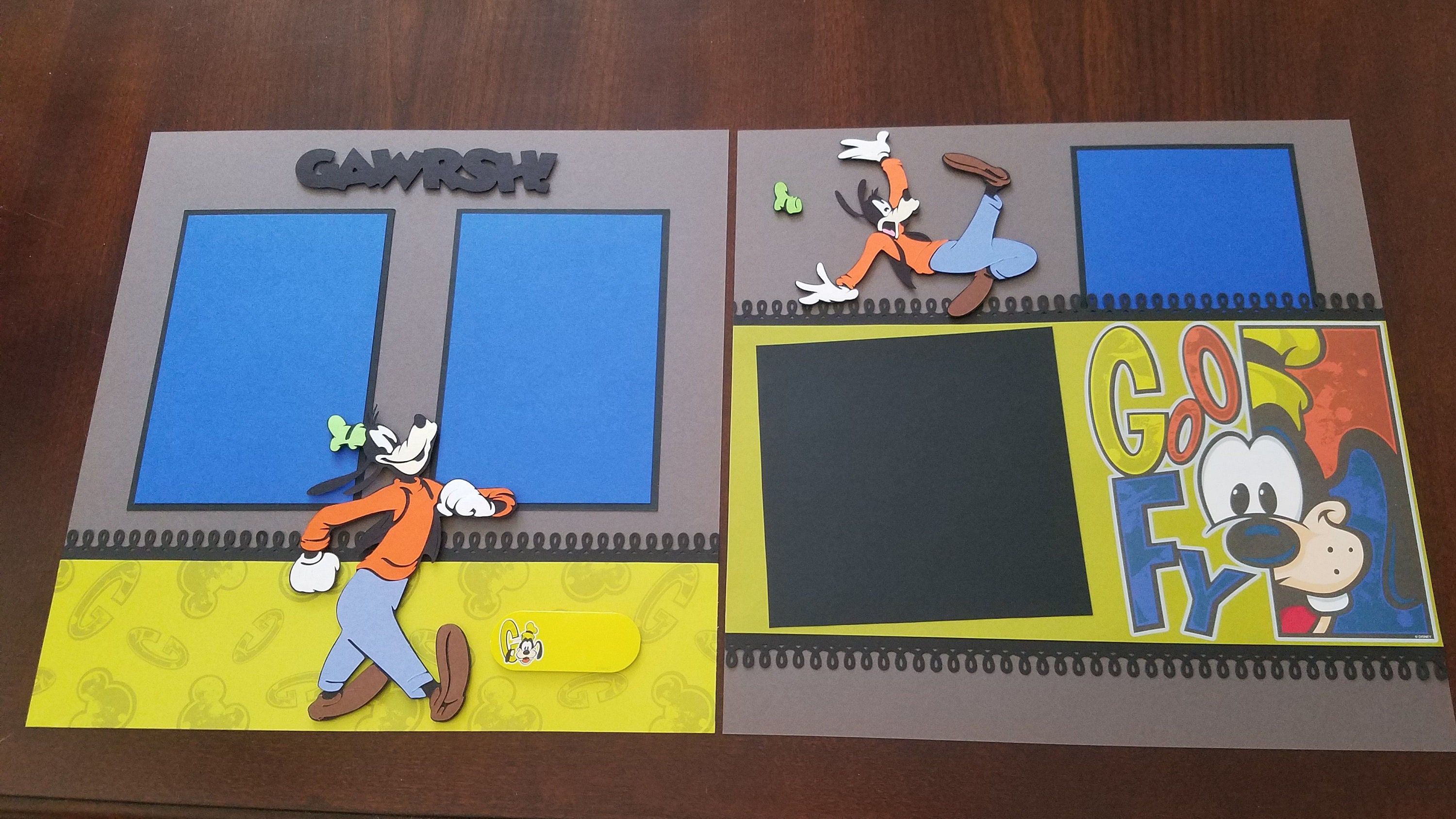 Disney Goofy Premade Scrapbook Layout 2 Page 12"x12" Disneyland ...
