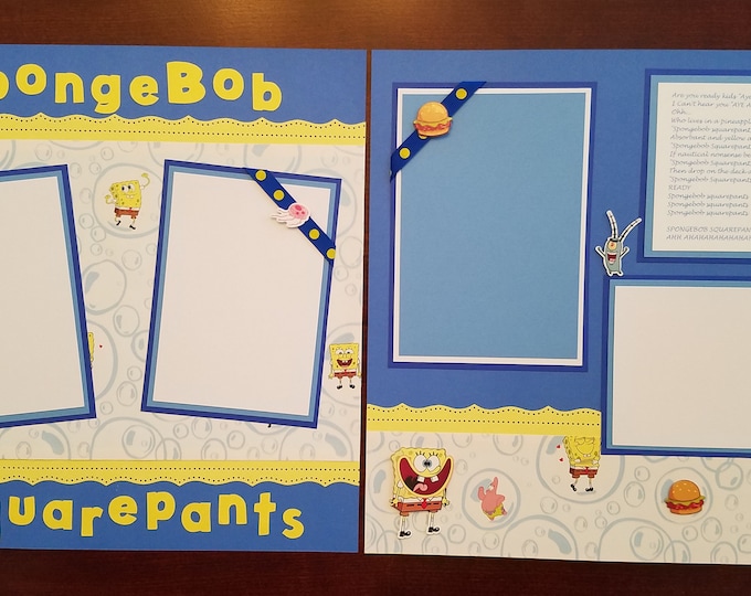 Spongebob Squarepants Scrapbook Layout 2 Page 12 X 12 Premade Pages ...