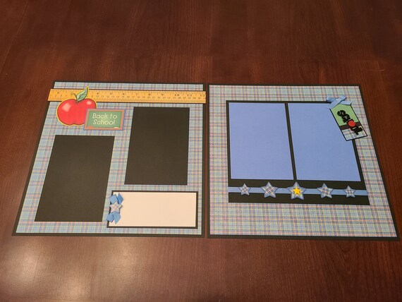 School Themed Scrapbook Layout 2 Page 12x12 | Etsy