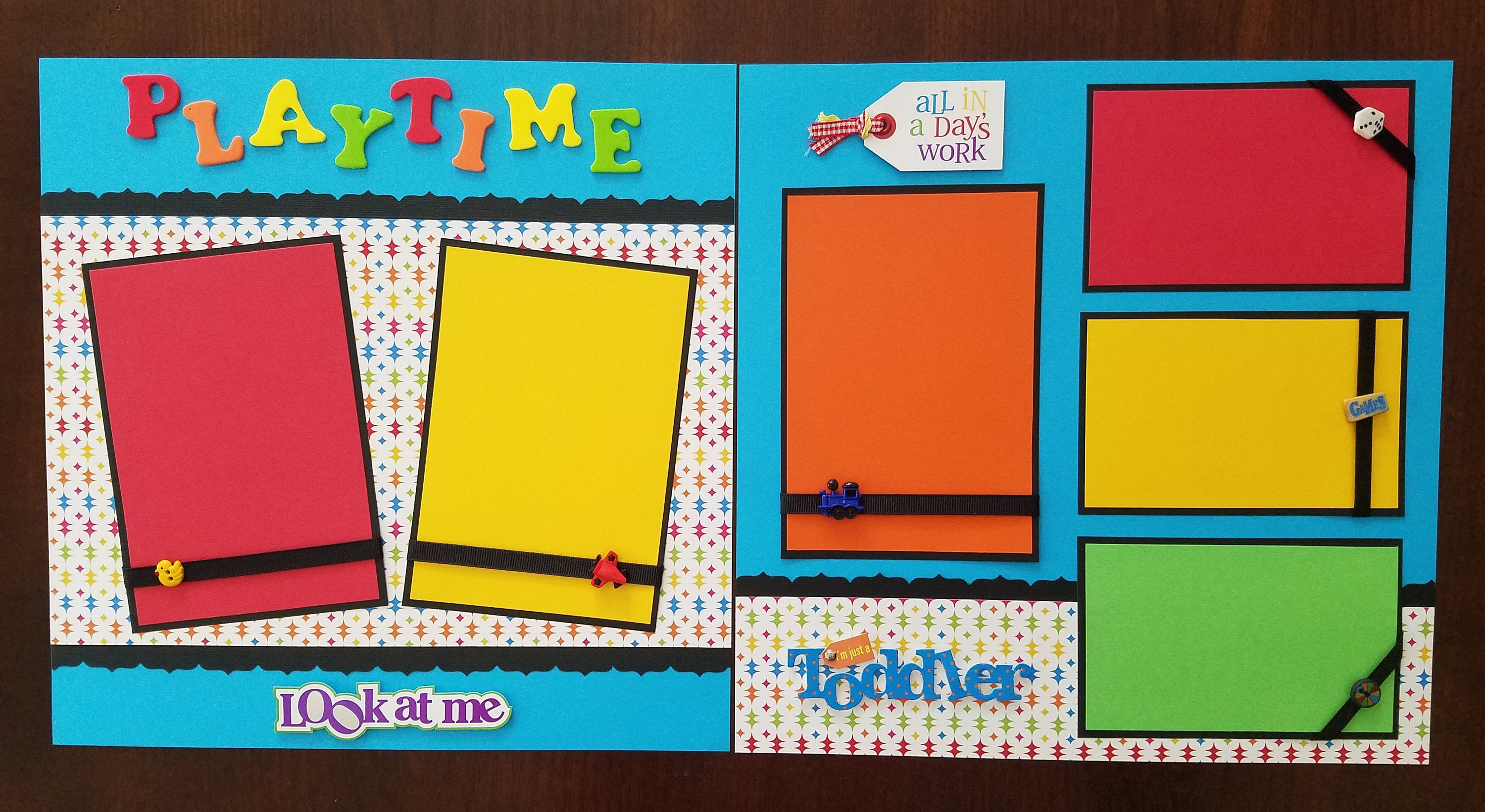 Play Time Toddler Themed Layout 2 Page 12x12 Premade Childhood ...