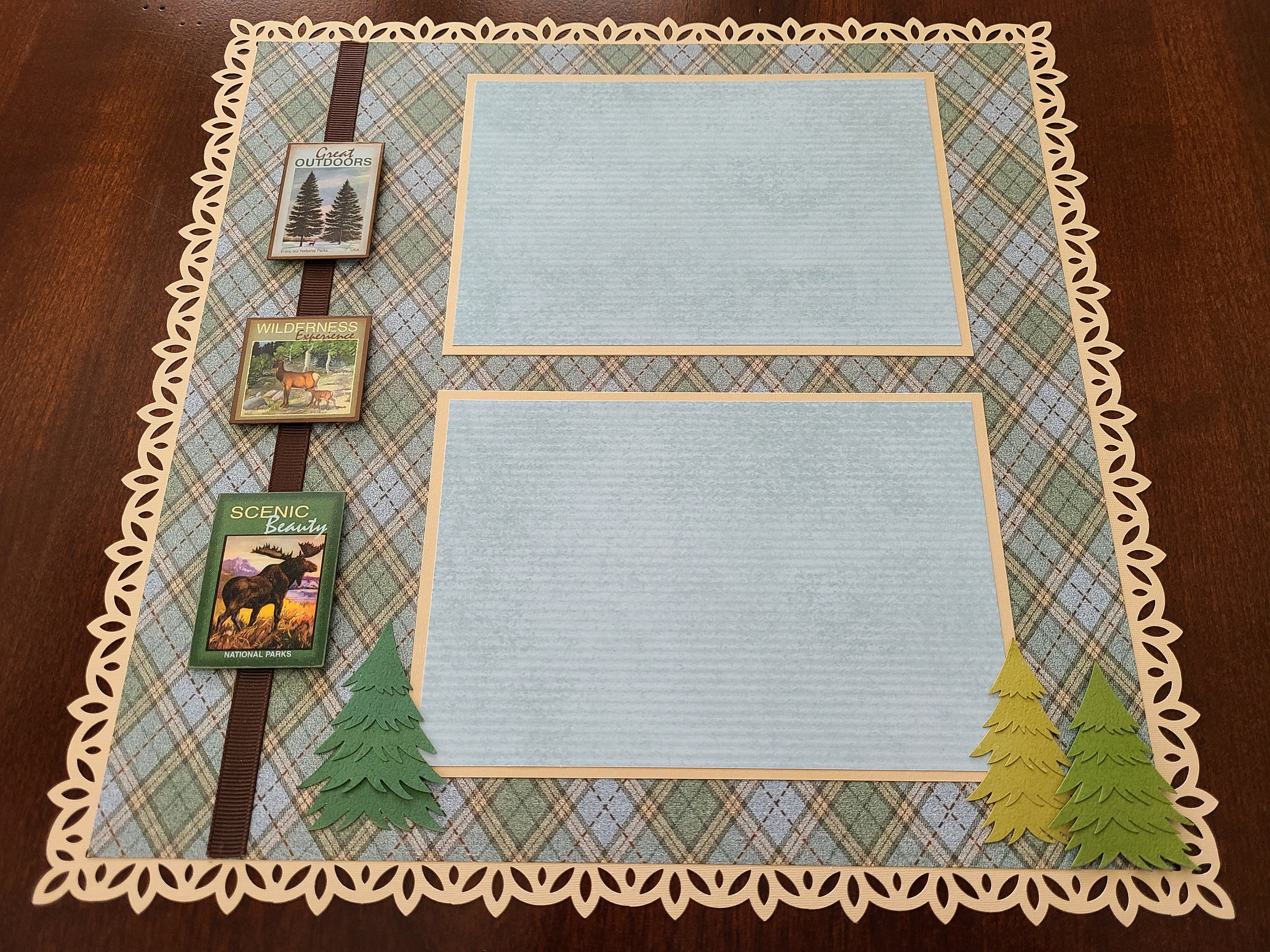 Nature Great Outdoors Scrapbook Layout 2 Page 12x12 Hiking, Camping ...