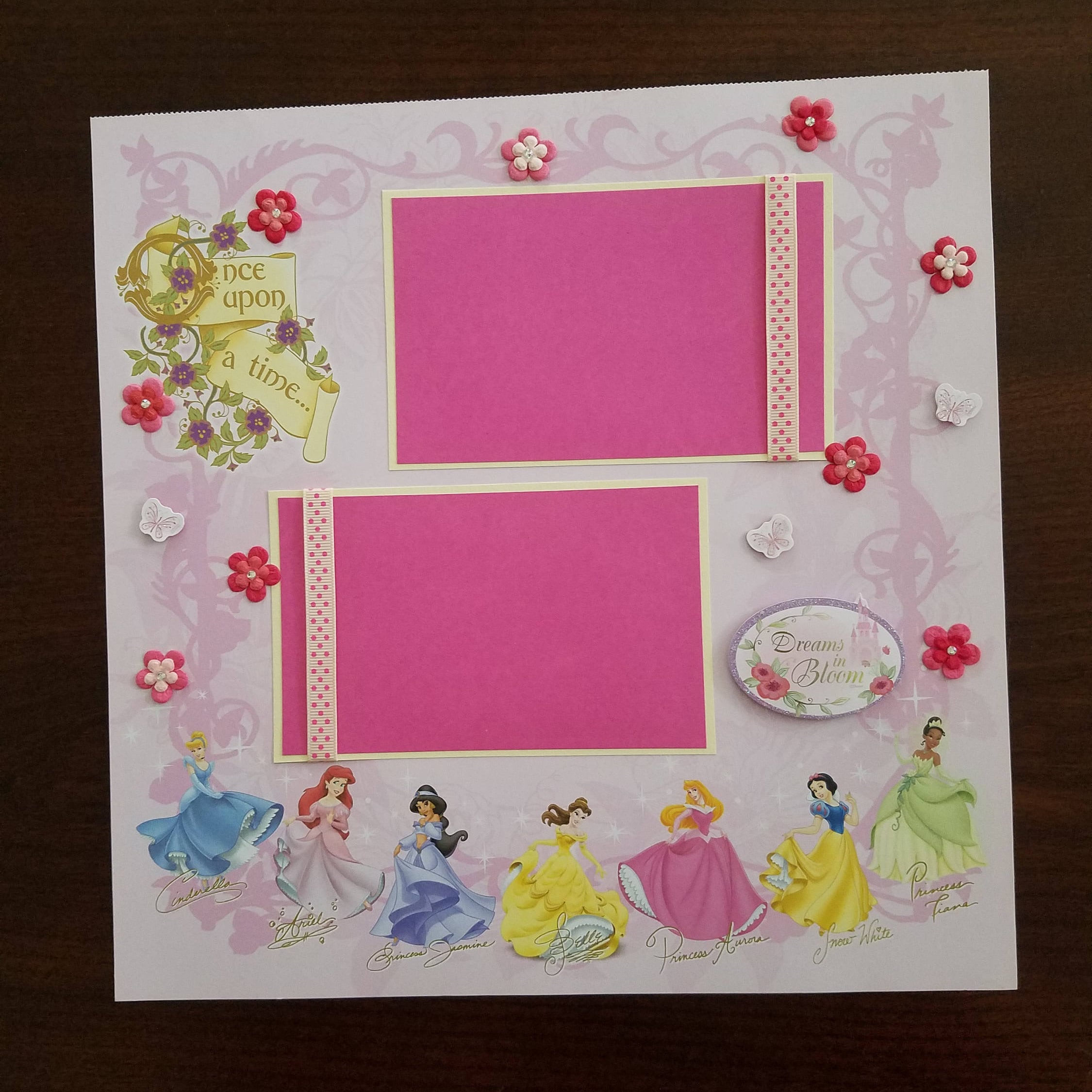 Disney Princesses Premade Scrapbook Layout 1 Page 12 X - Etsy