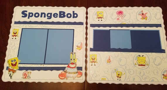 Spongebob Squarepants Scrapbook Layout 2 Page 12 X | Etsy