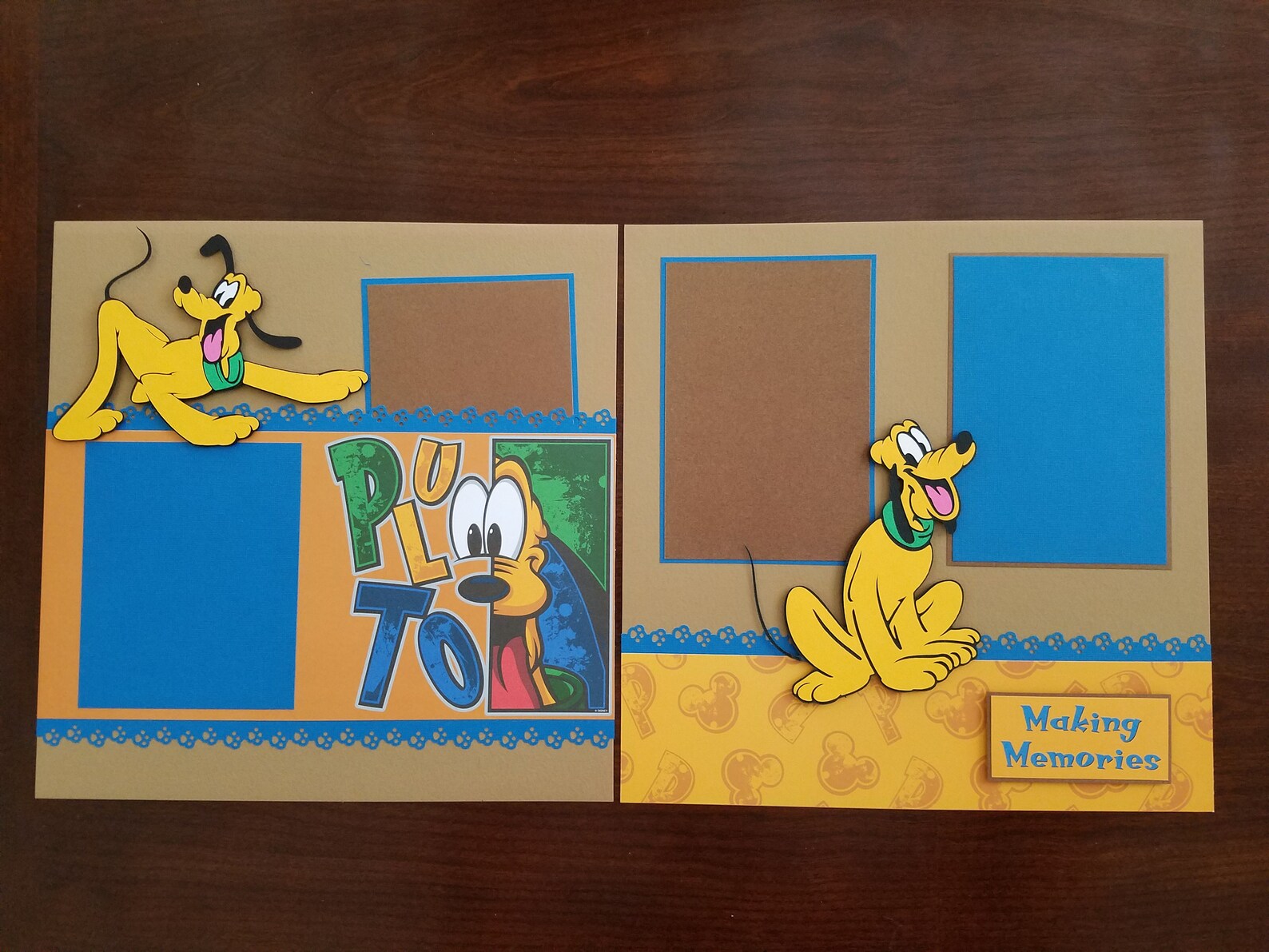 Disney Pluto Scrapbook Layout 2 Page 12"x12" Premade Dog Themed ...