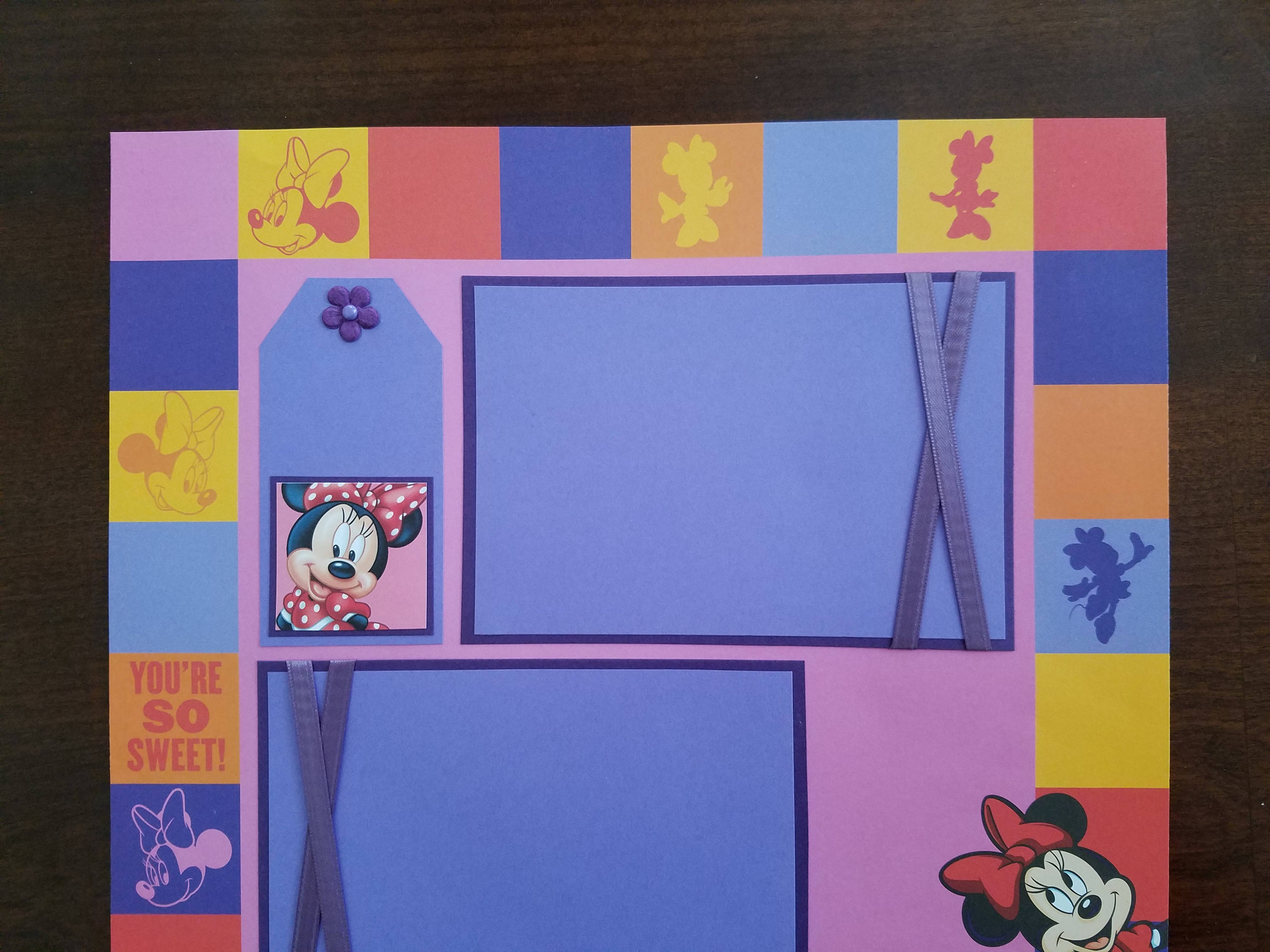 Disney Minnie Mouse Scrapbook Layout 1 Page 12x12 Premade Layout ...