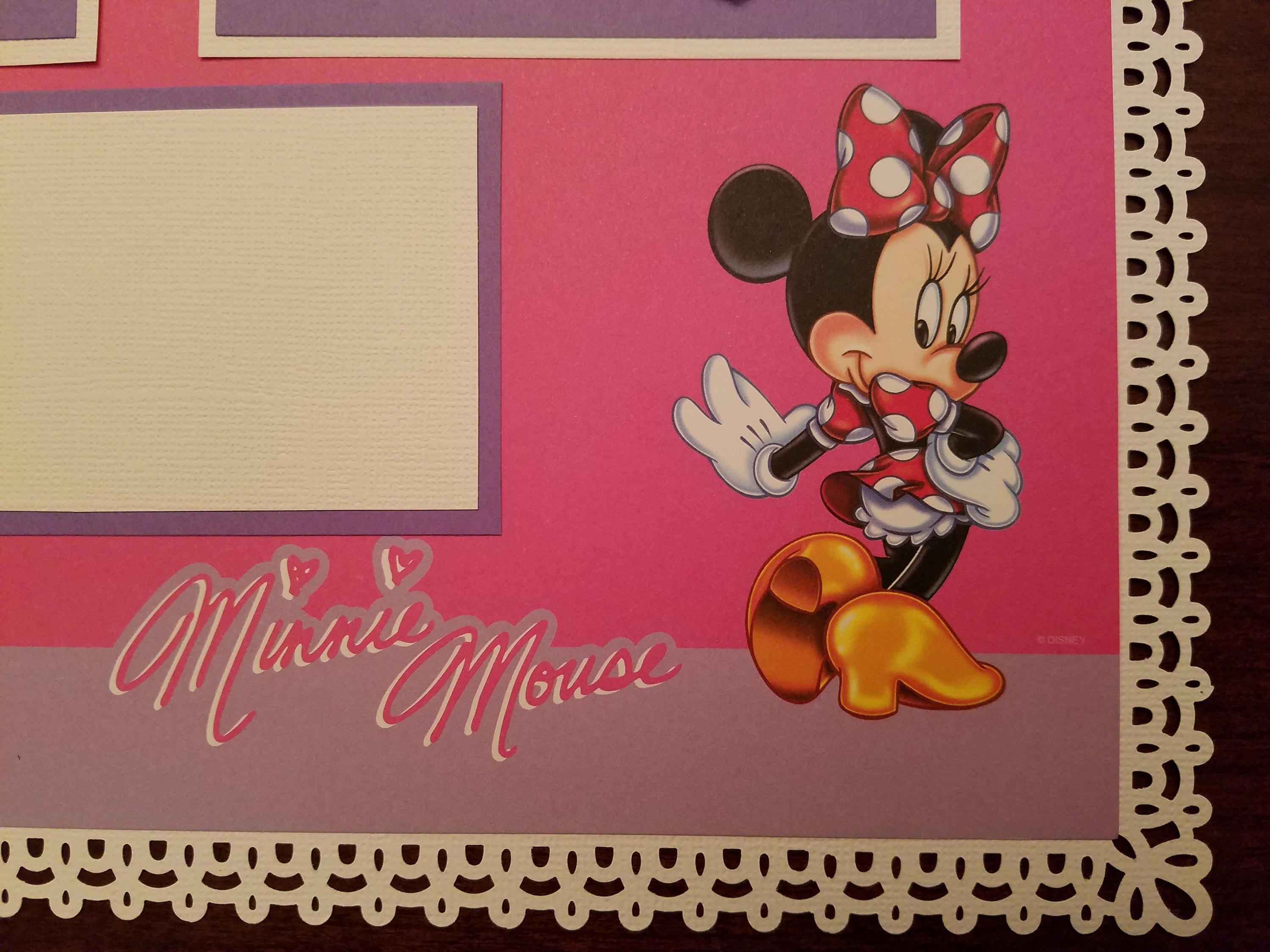 Disney Minnie Mouse Scrapbook Layout 1 Page 12x12 Premade Layout Shadow ...