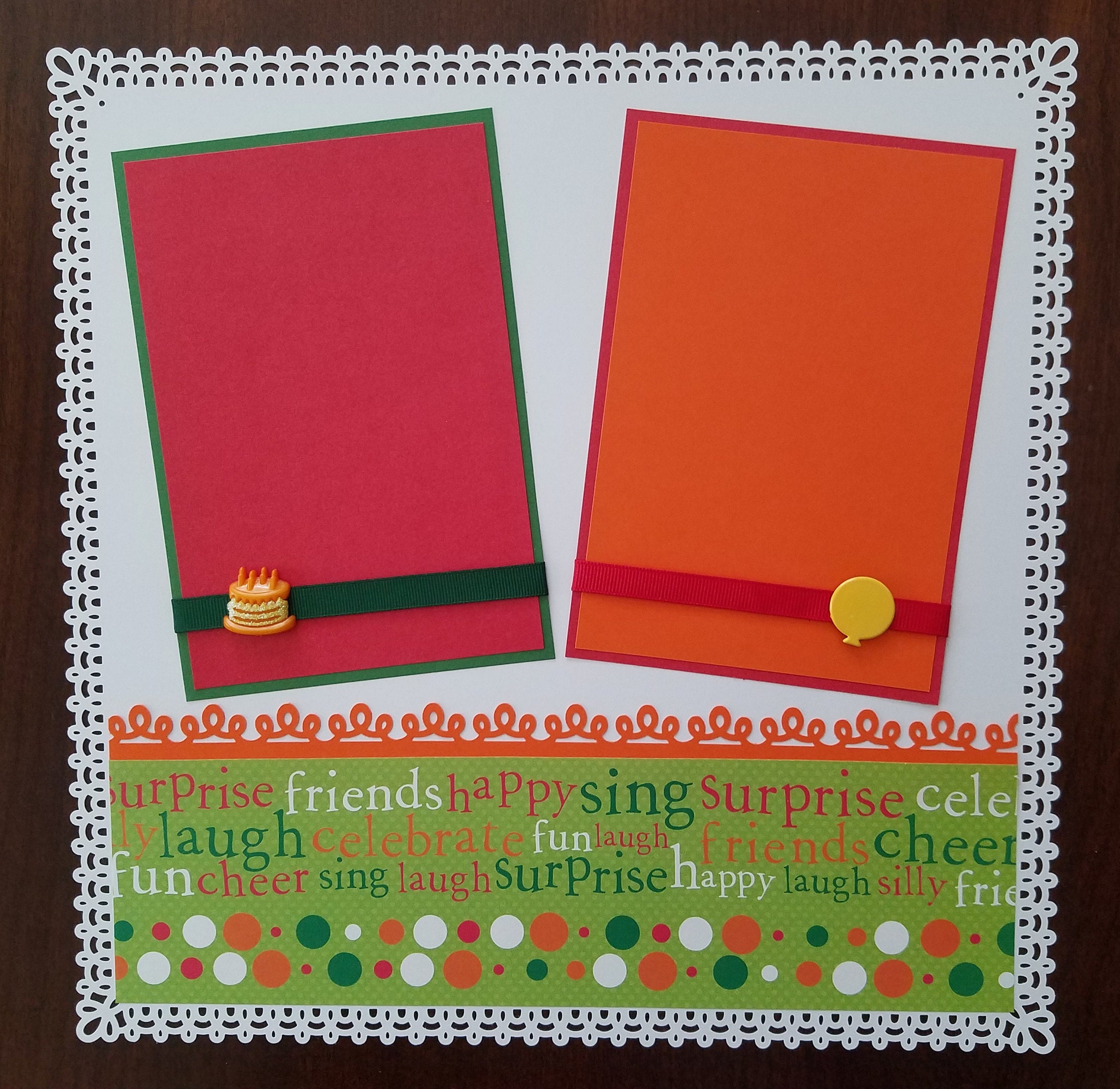 Celebrate Party Themed Scrapbook Layout 2 Pages 12"x12" Premade ...