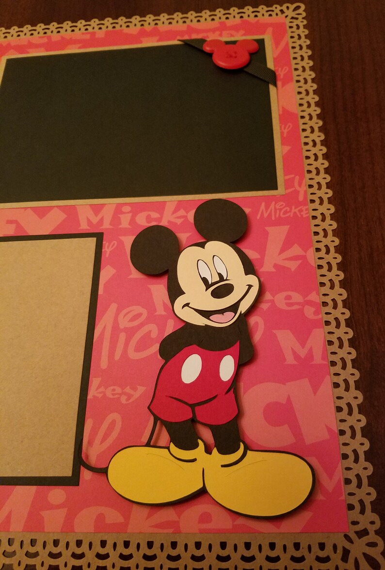 Disney Mickey Mouse Scrapbook Layout 2 Pages 12x12 Premade W/ Paper ...