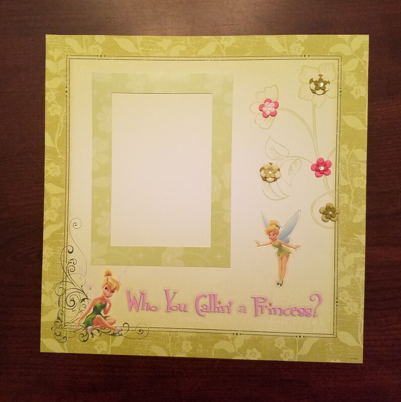 Disney Tinkerbell Scrapbook Layout 1 Page 12x12 Fairies Premade Layout ...