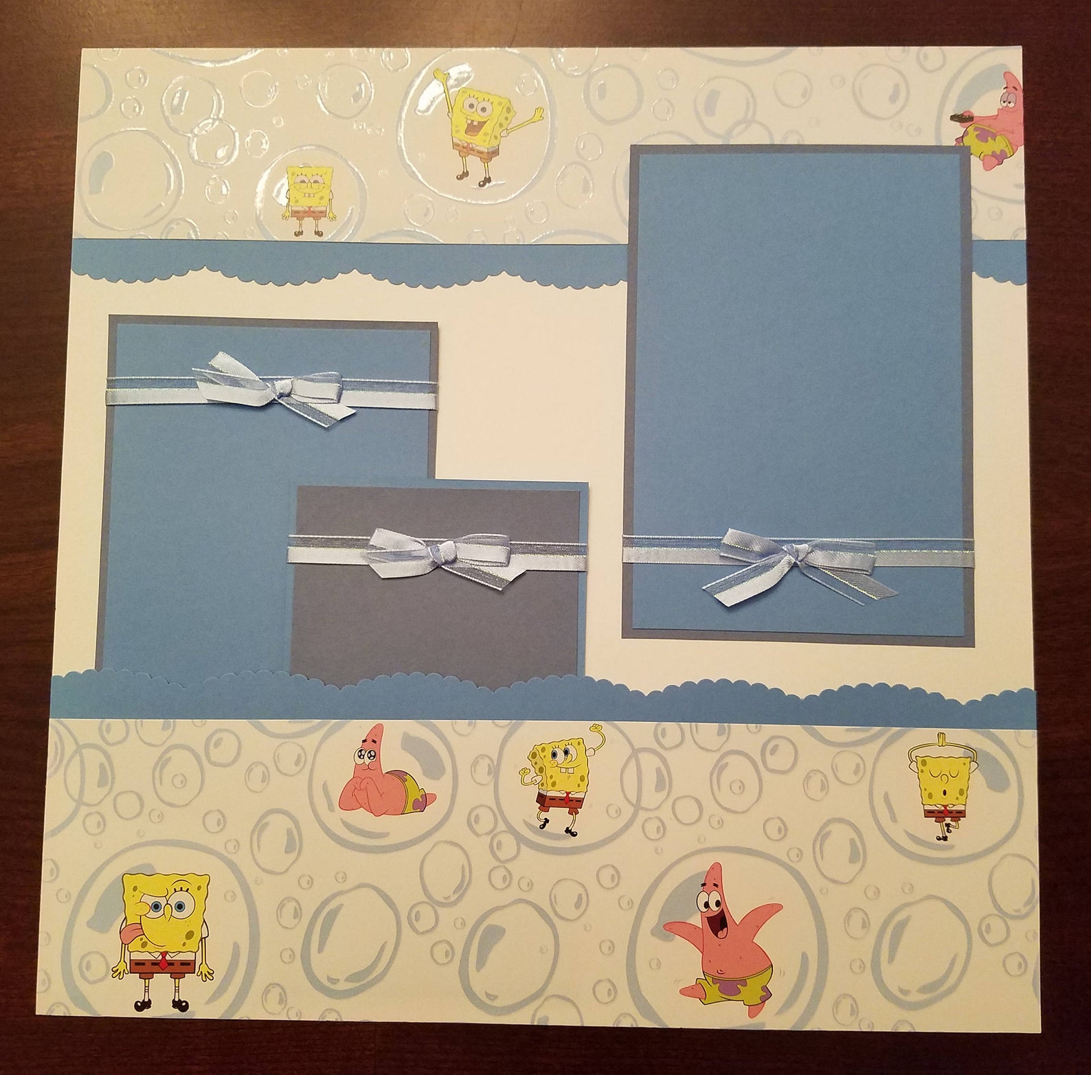 Spongebob Squarepants Premade Scrapbook Layout 2 Pages 12 X 12 Shadow ...