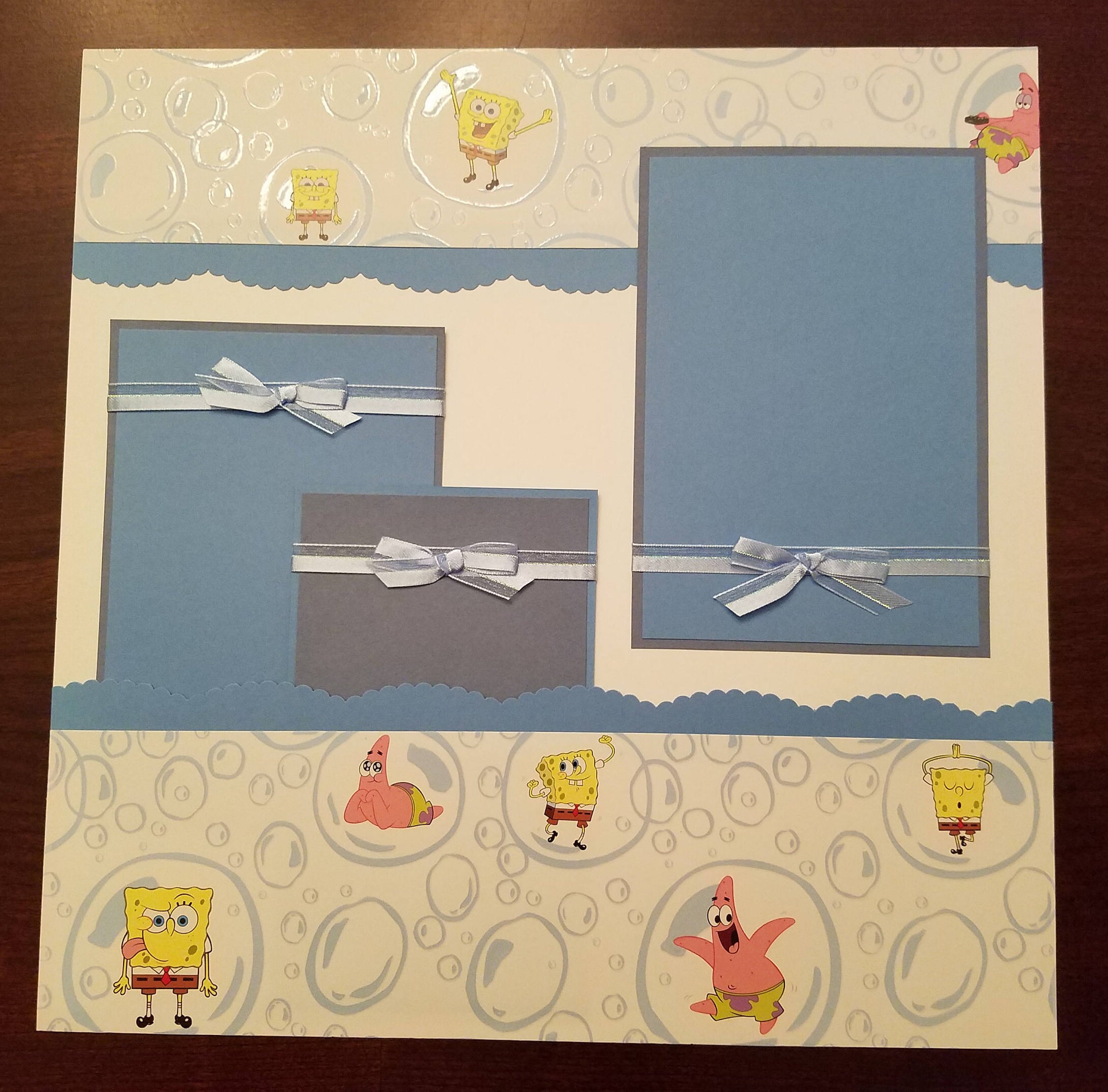 Spongebob Squarepants Premade Scrapbook Layout 2 Pages 12 X 12 Shadow ...