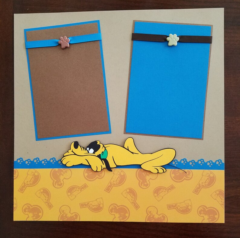 Disney Pluto Scrapbook Layout 2 Page 12"x12" Premade Dog Themed ...