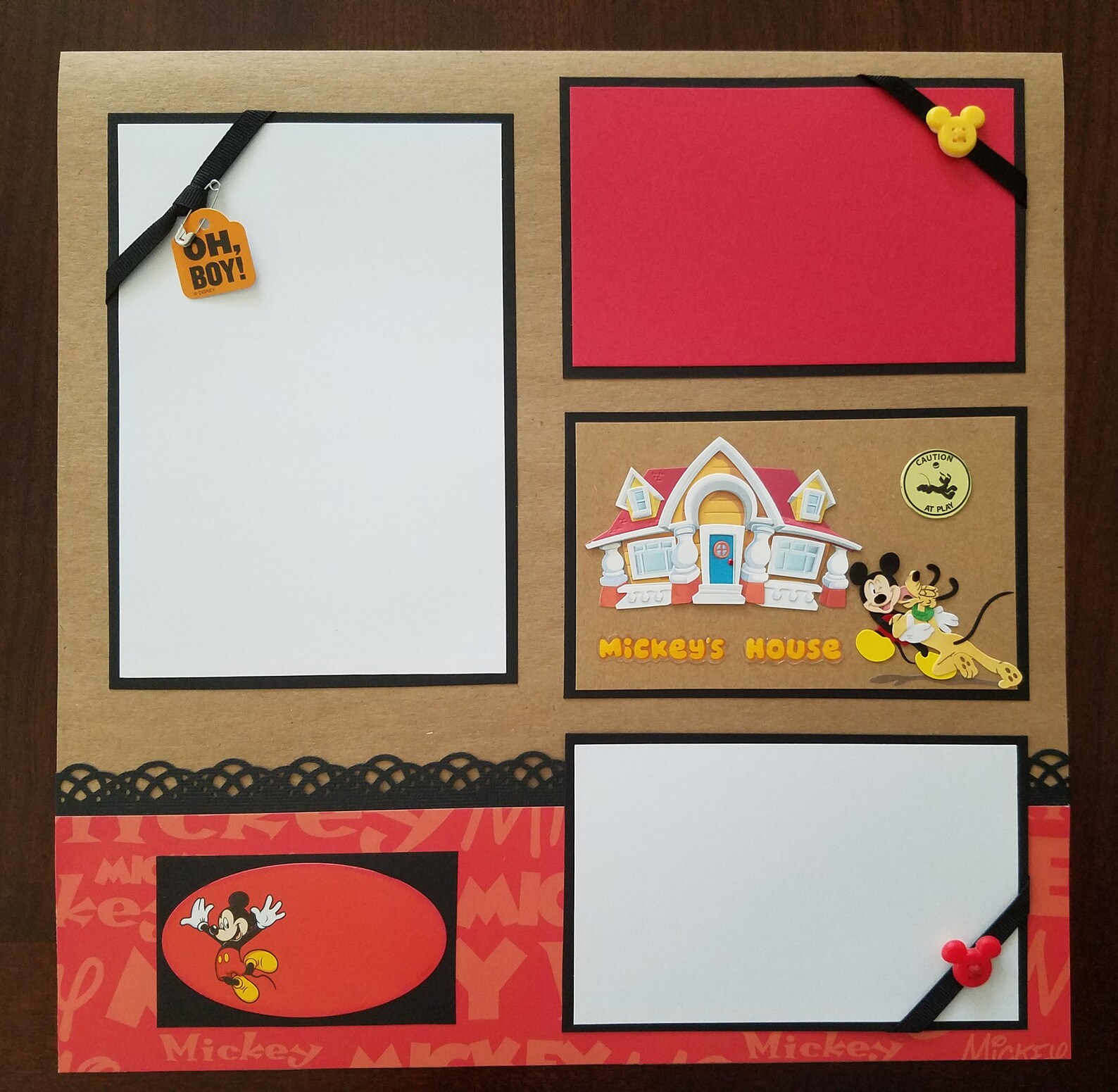 Disney Mickey Mouse Scrapbook Layout 2 Page 12"x12" Premade Toontown ...