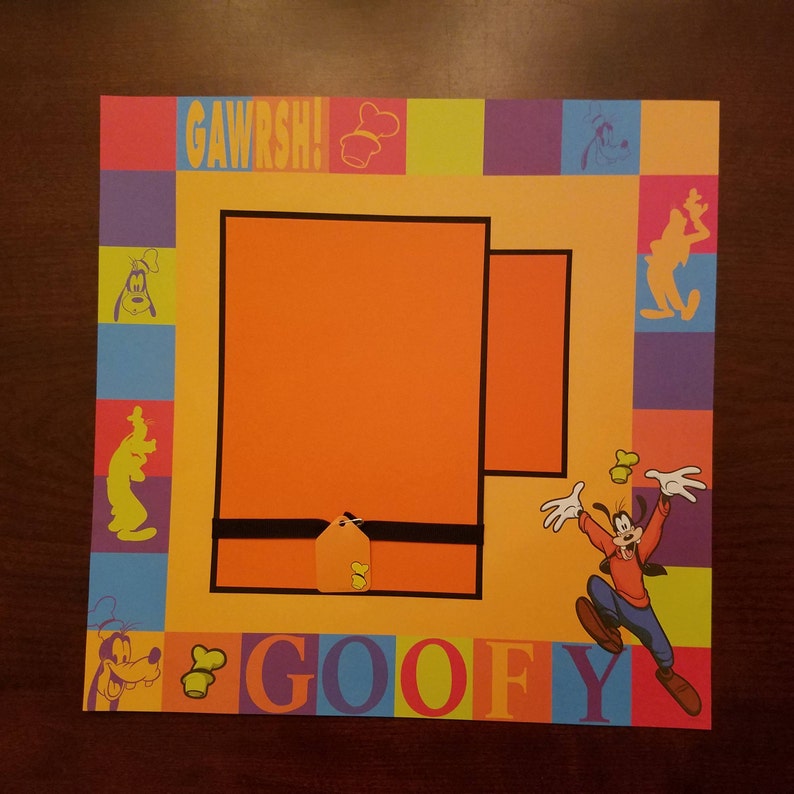 Disney Goofy Premade Scrapbook Layout 1 Page 12x12 Disneyland Autograph ...