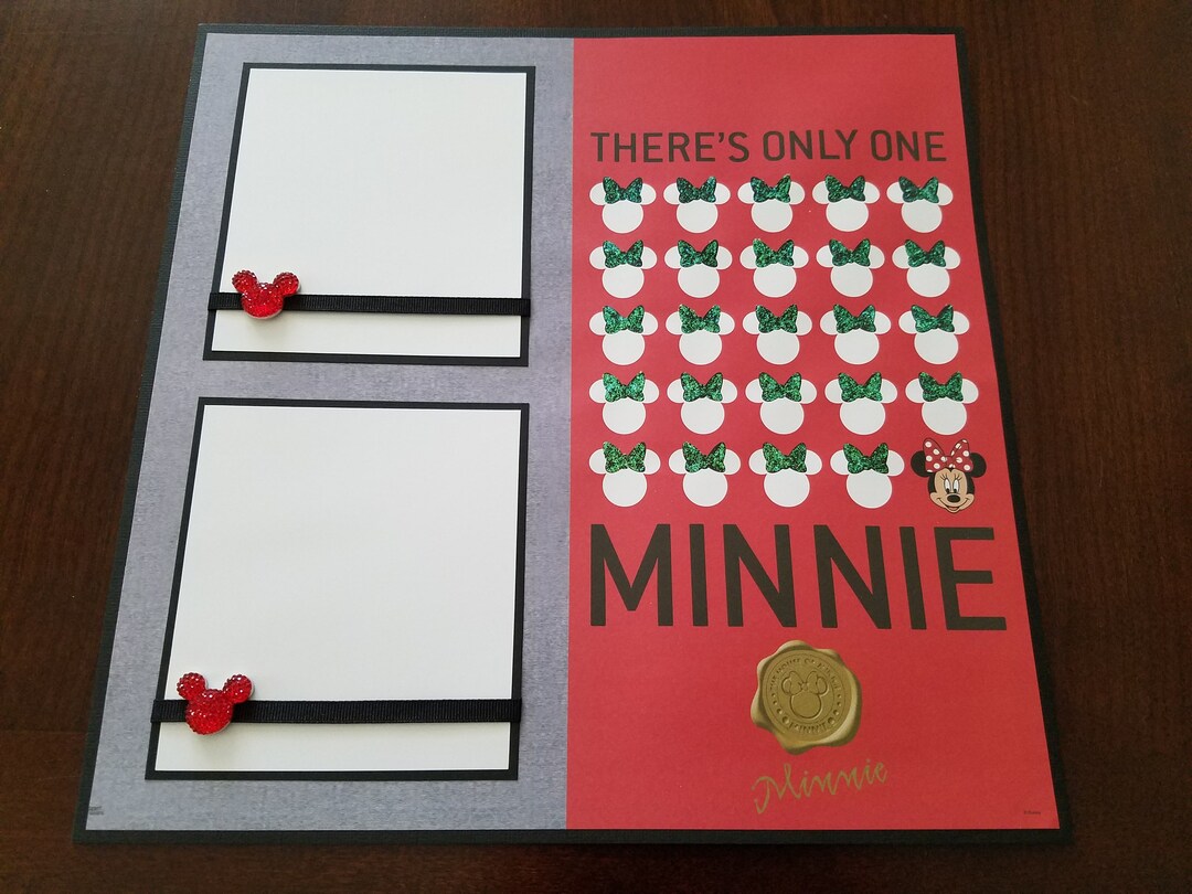 Disney Minnie Mouse Scrapbook Layout 1 Page 12"x12" Premade "there's ...