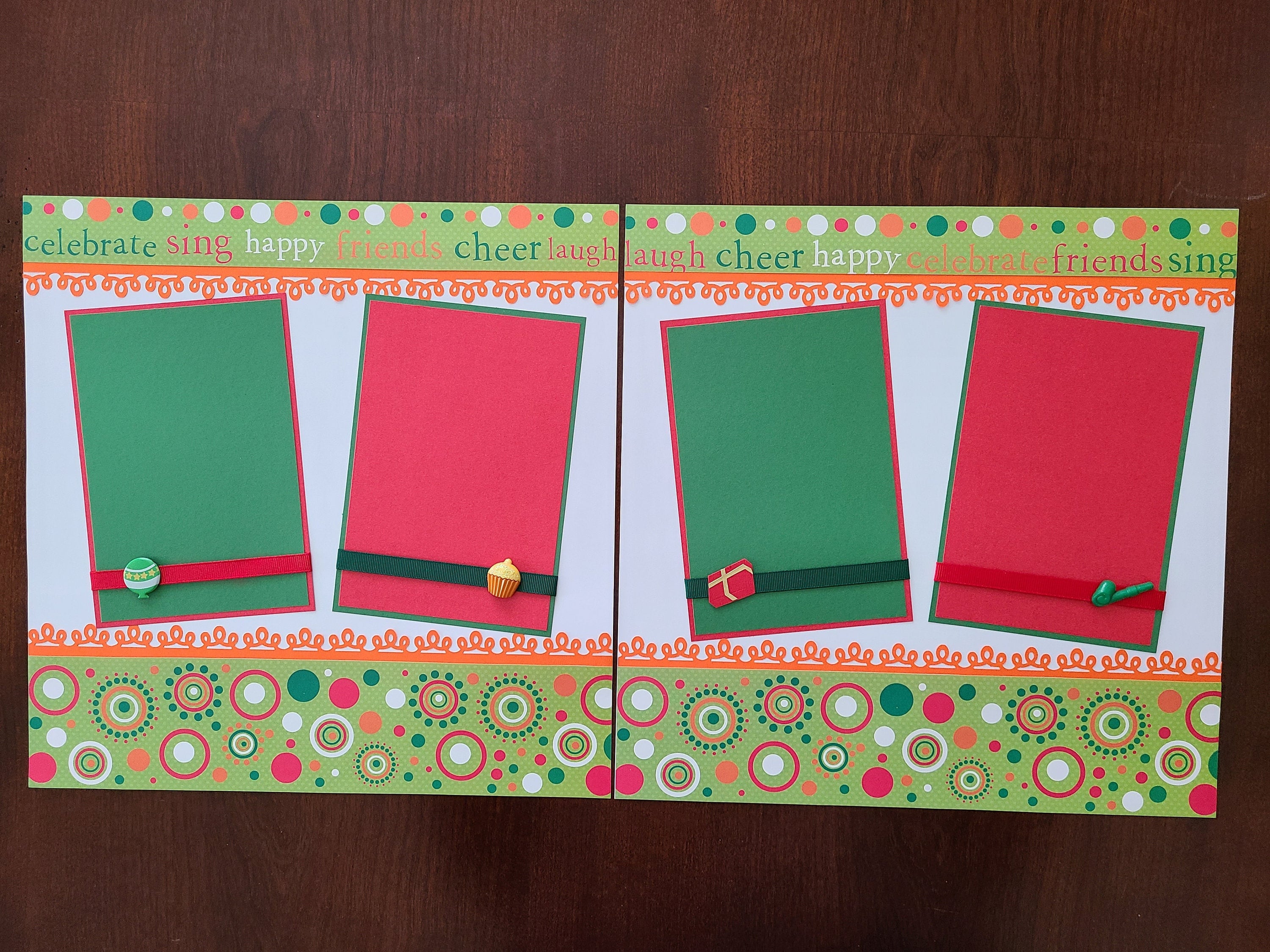 Celebrate Party Themed Scrapbook Layout 2 Pages | Etsy