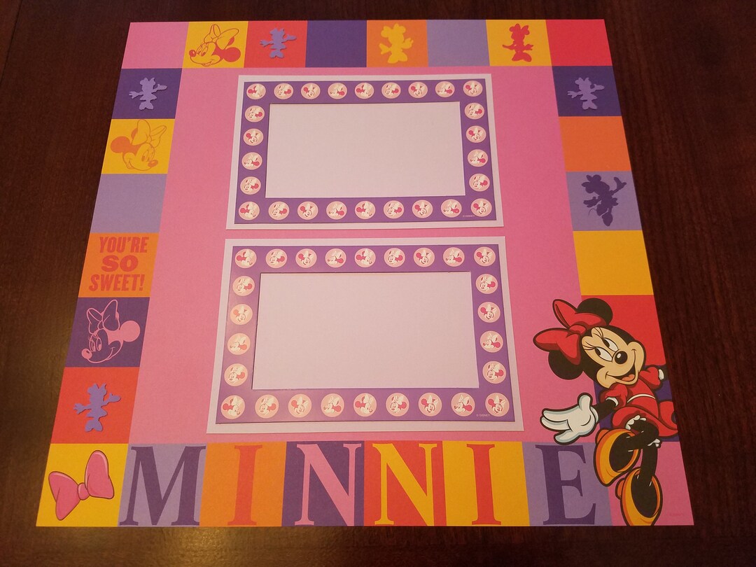 Disney Minnie Mouse Scrapbook Layout 1 Page 12"x12" Premade Page ...